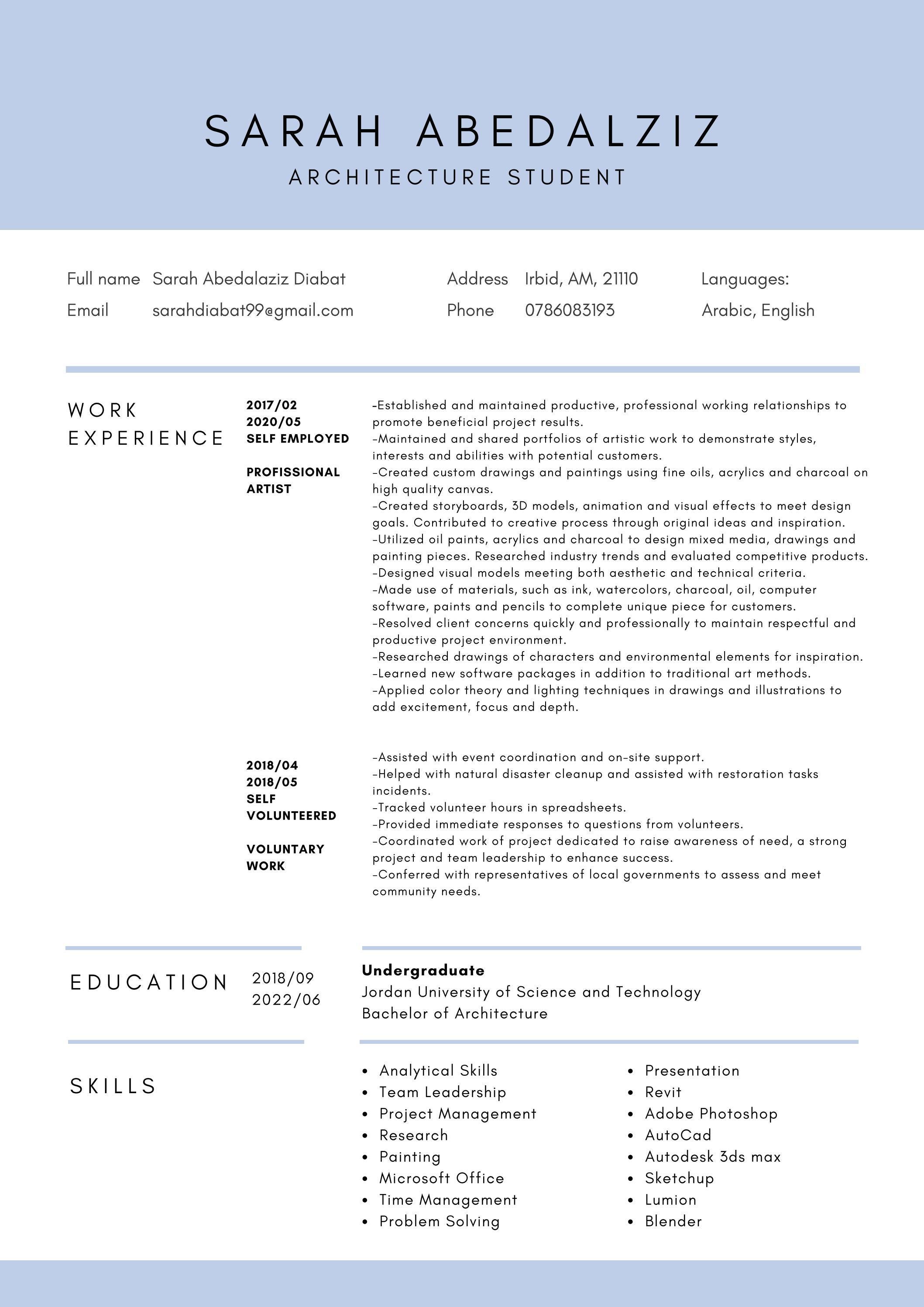 SARAHS CV by ZARAZIZ - Issuu
