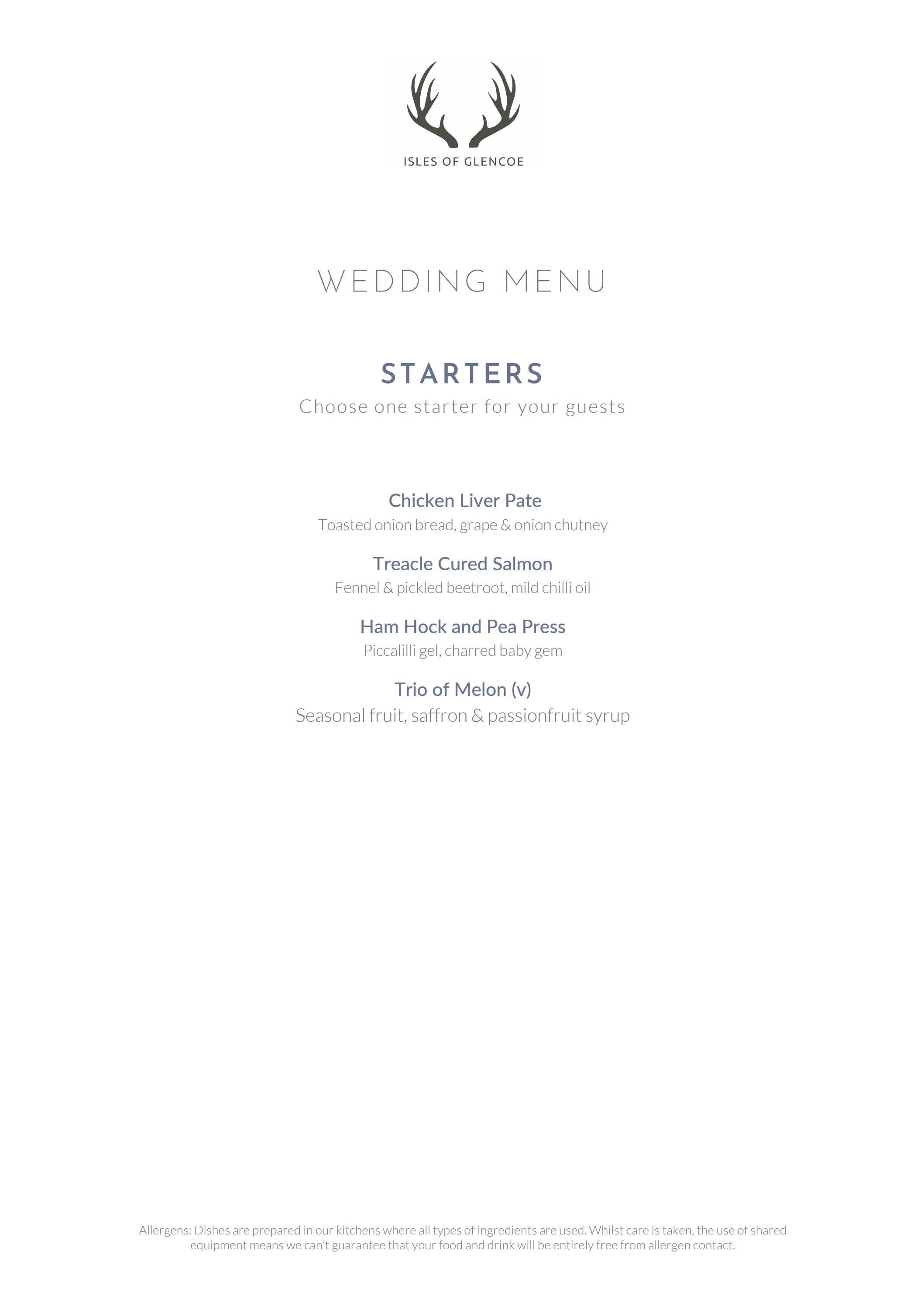 Isles of Glencoe Wedding Menu Selector by Freedom Hotels West - Issuu