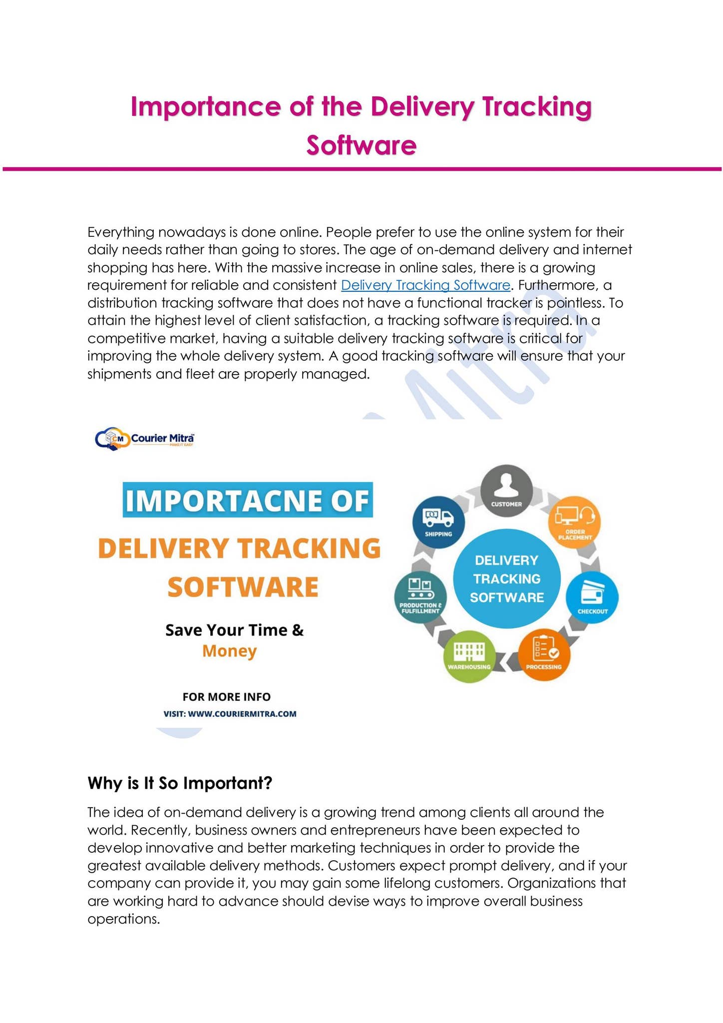 Importance of the Delivery Tracking Software by Courier Mitra - Issuu