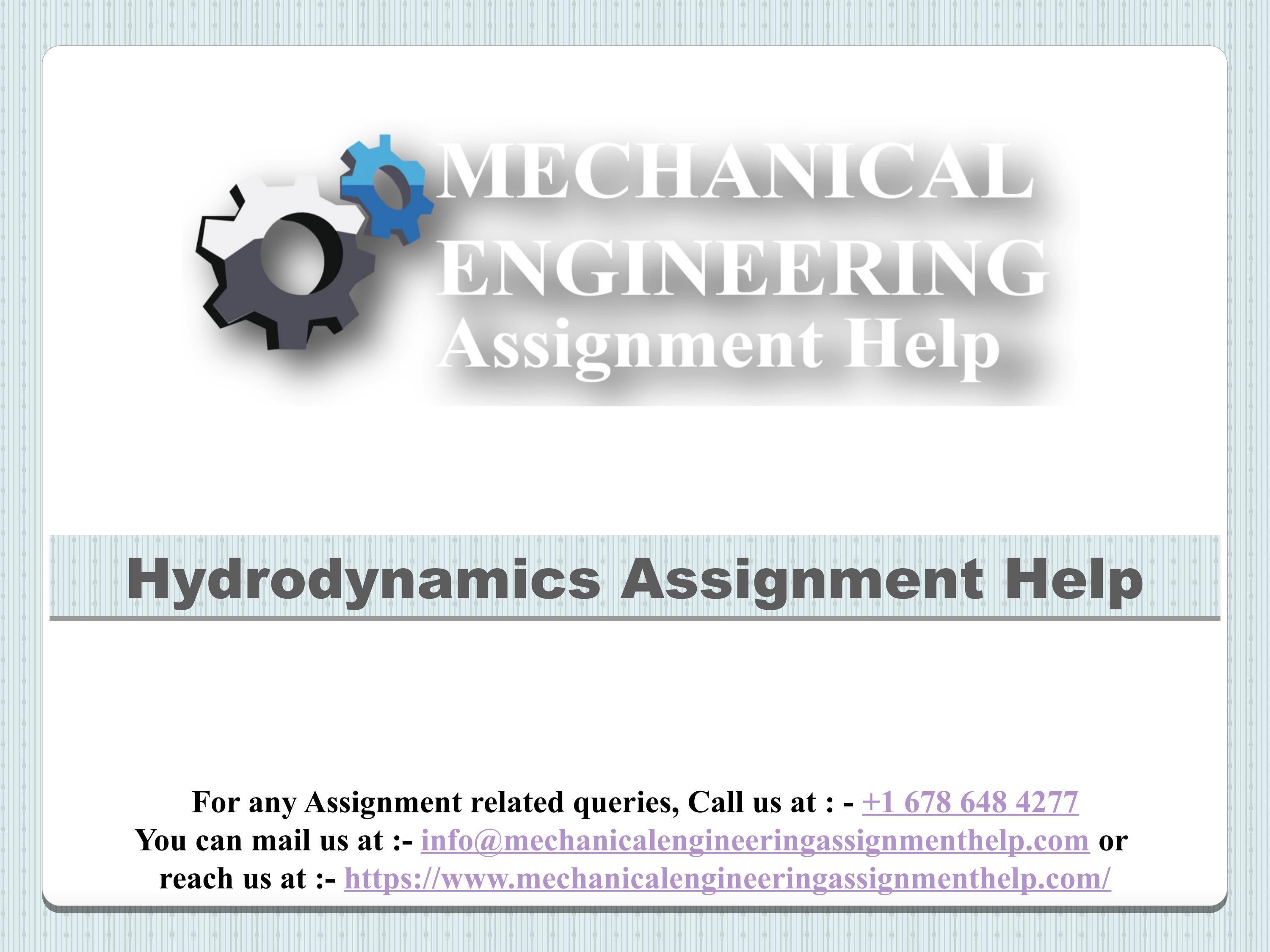 Hydrodynamics Assignment Help by Mechanical Engineering Assignment Help ...
