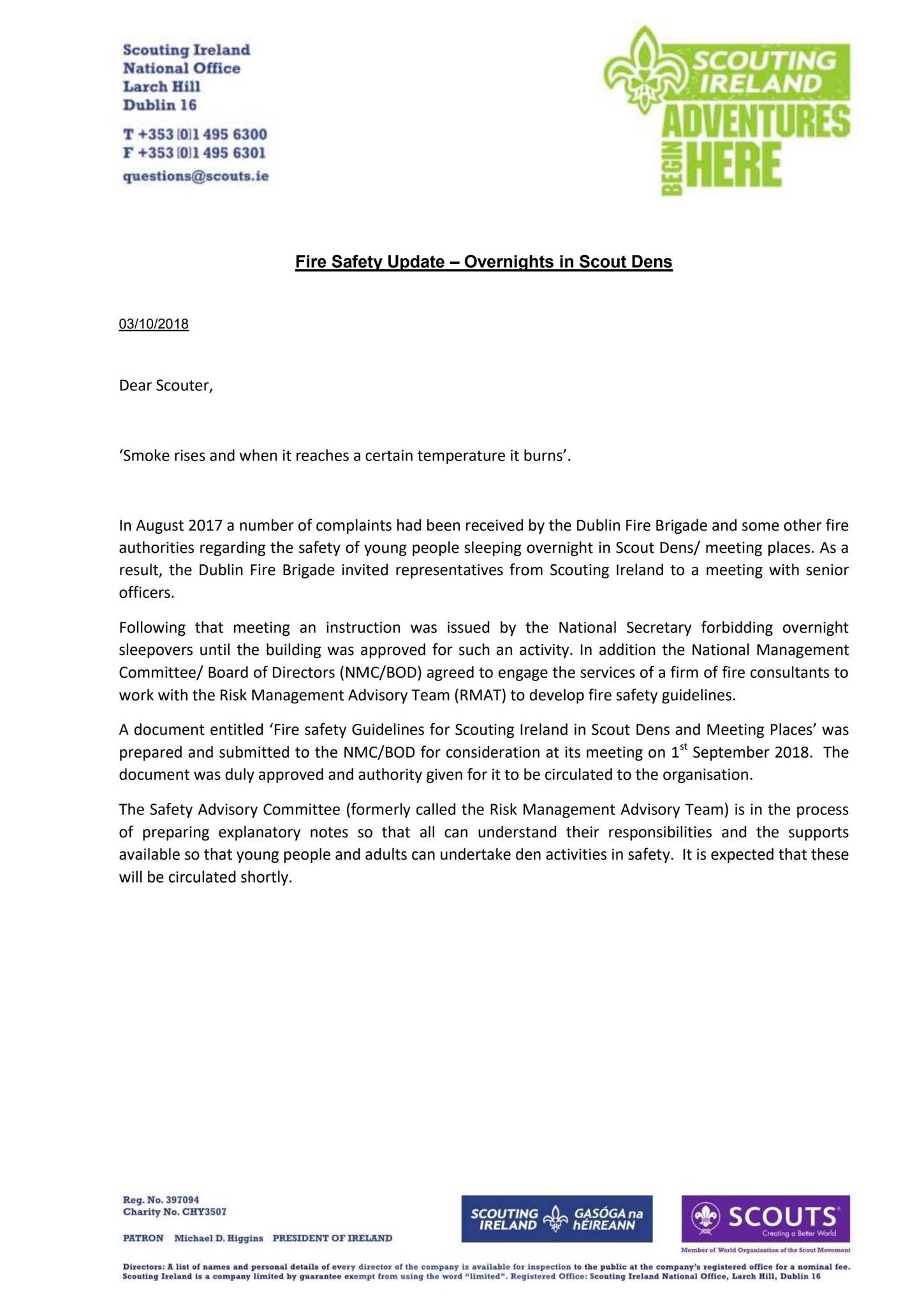 Fire-Safety-Update-October-2018 by Scouting Ireland - Issuu