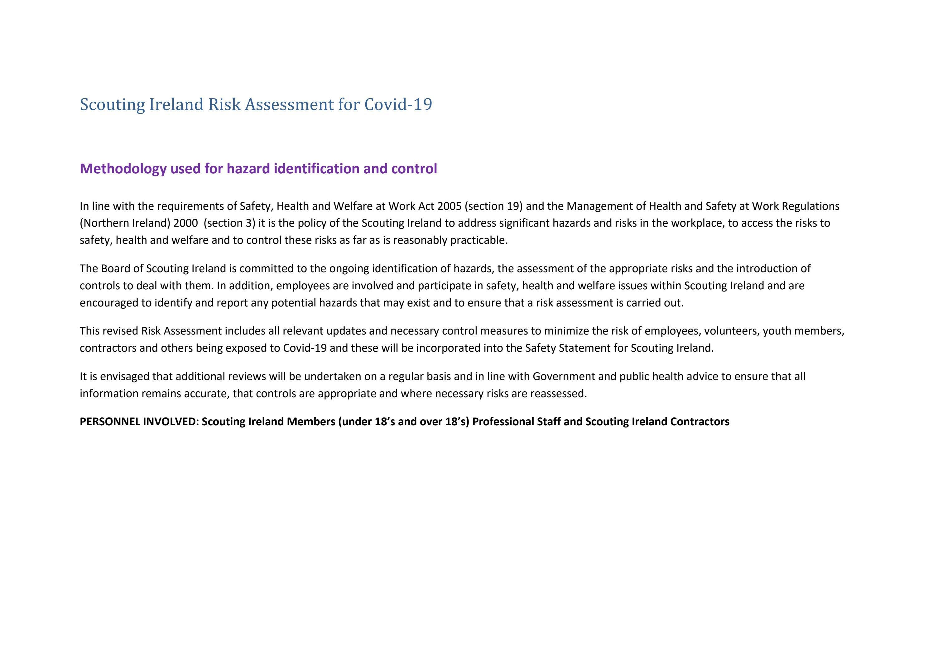 SI-Risk-Assessment-Covid19 by Scouting Ireland - Issuu