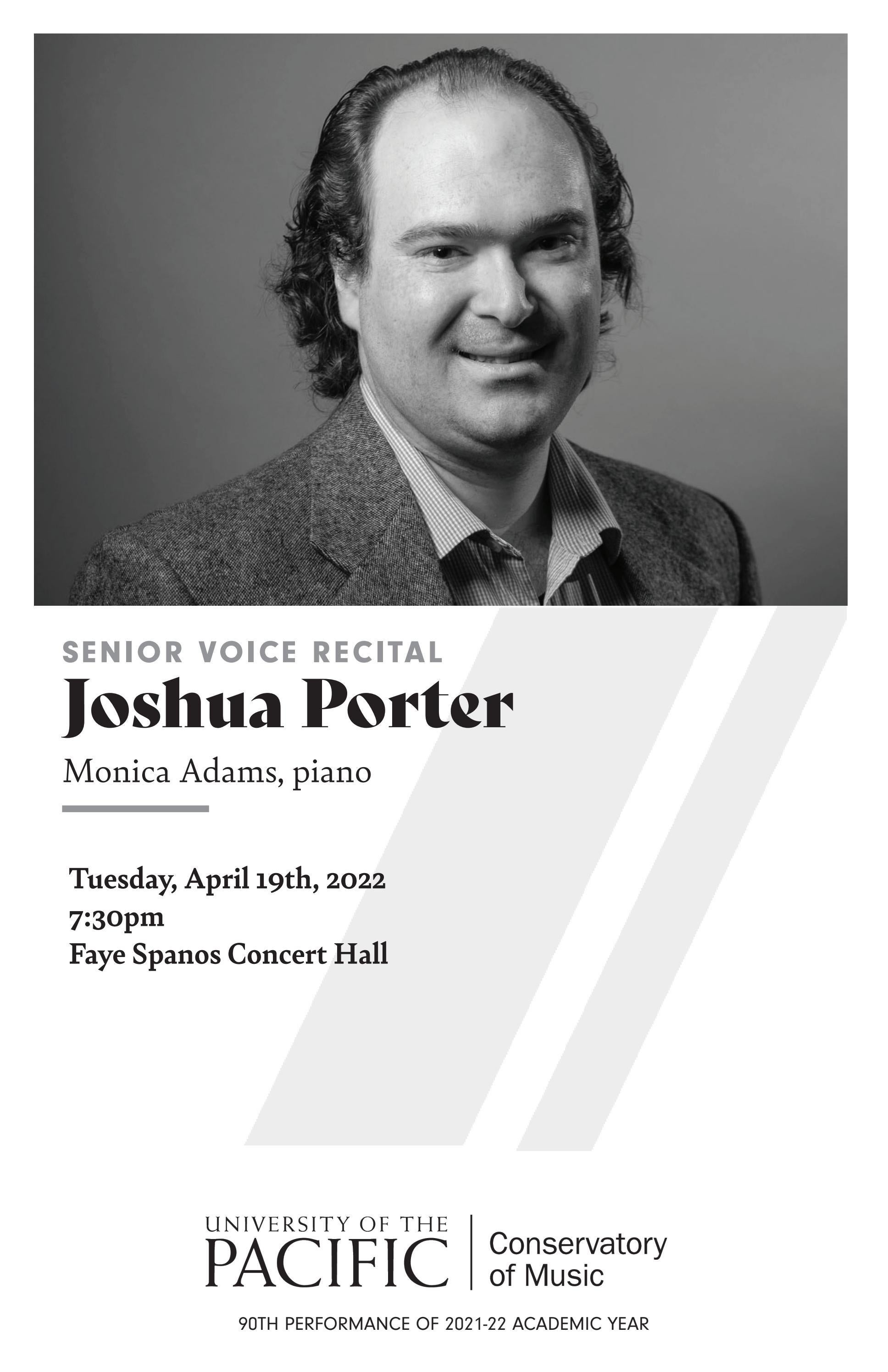 Joshua Porter, Senior Voice Recital, 4/19/22 by University of the ...