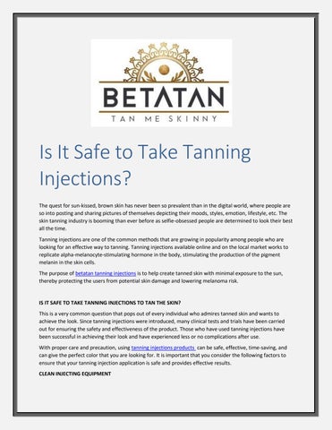 BetaTan Tanning injections by BetaTan Tanning injections - Issuu
