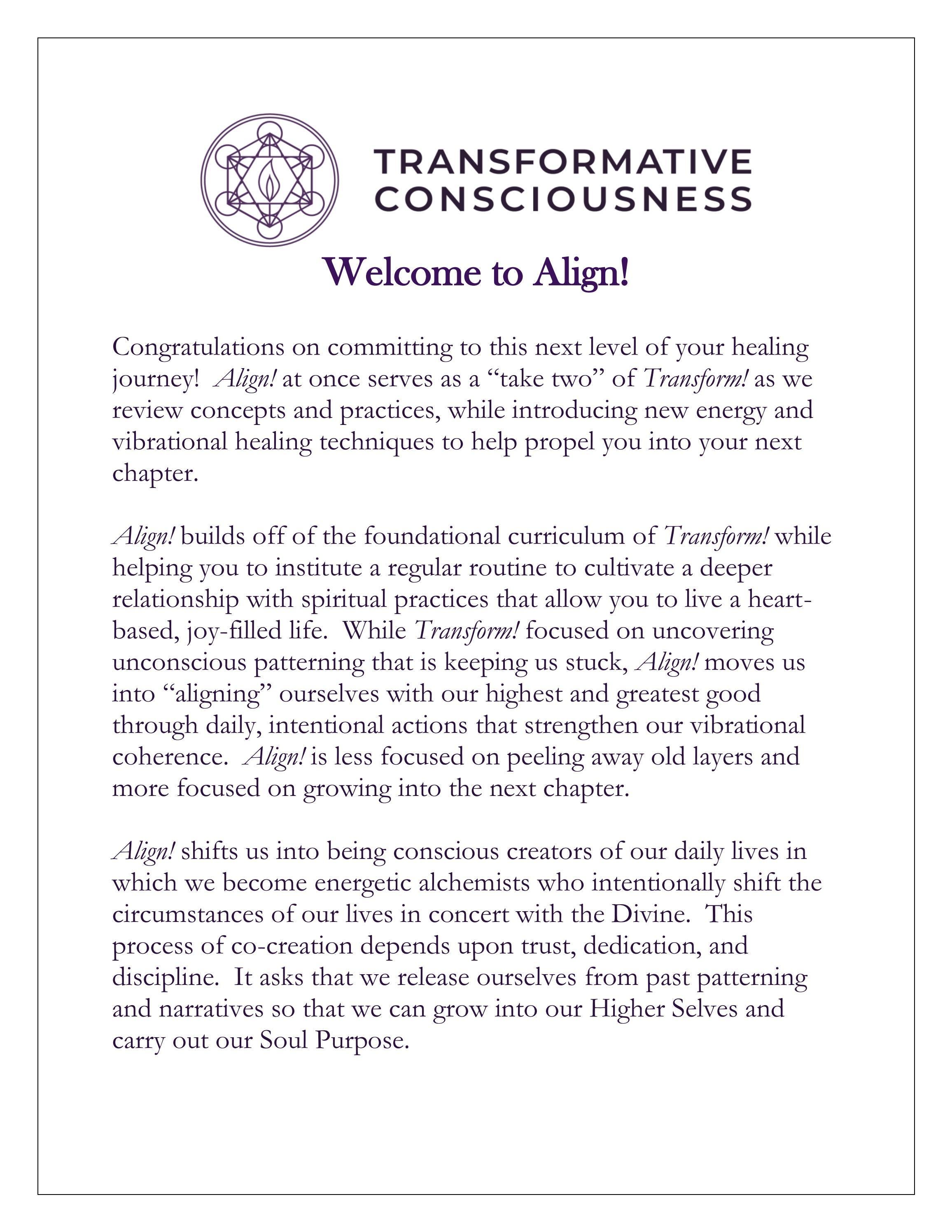 Welcome to Align! by transformativeconsciousness - Issuu