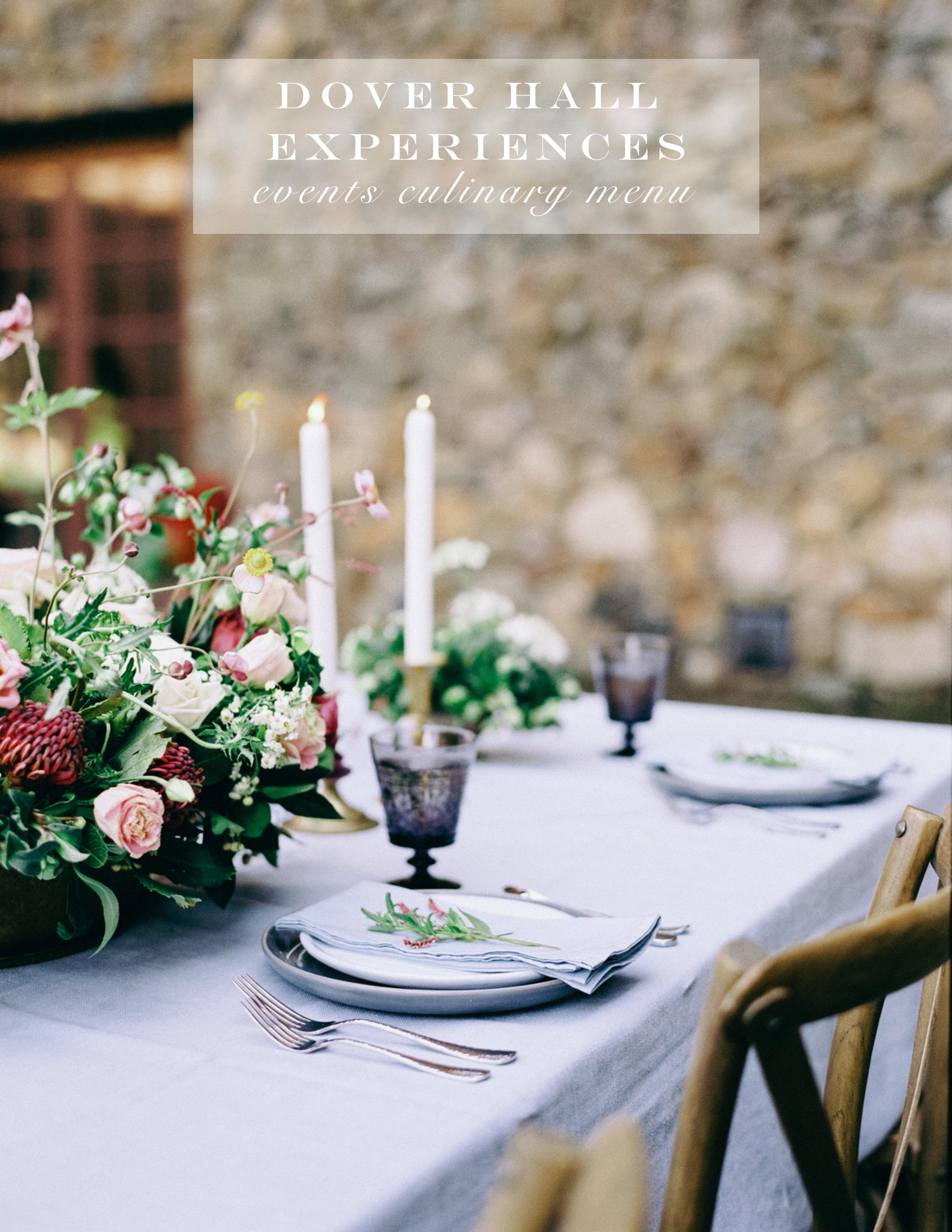 Dover Hall Experineces Culinary Menu by Dover Hall - Issuu