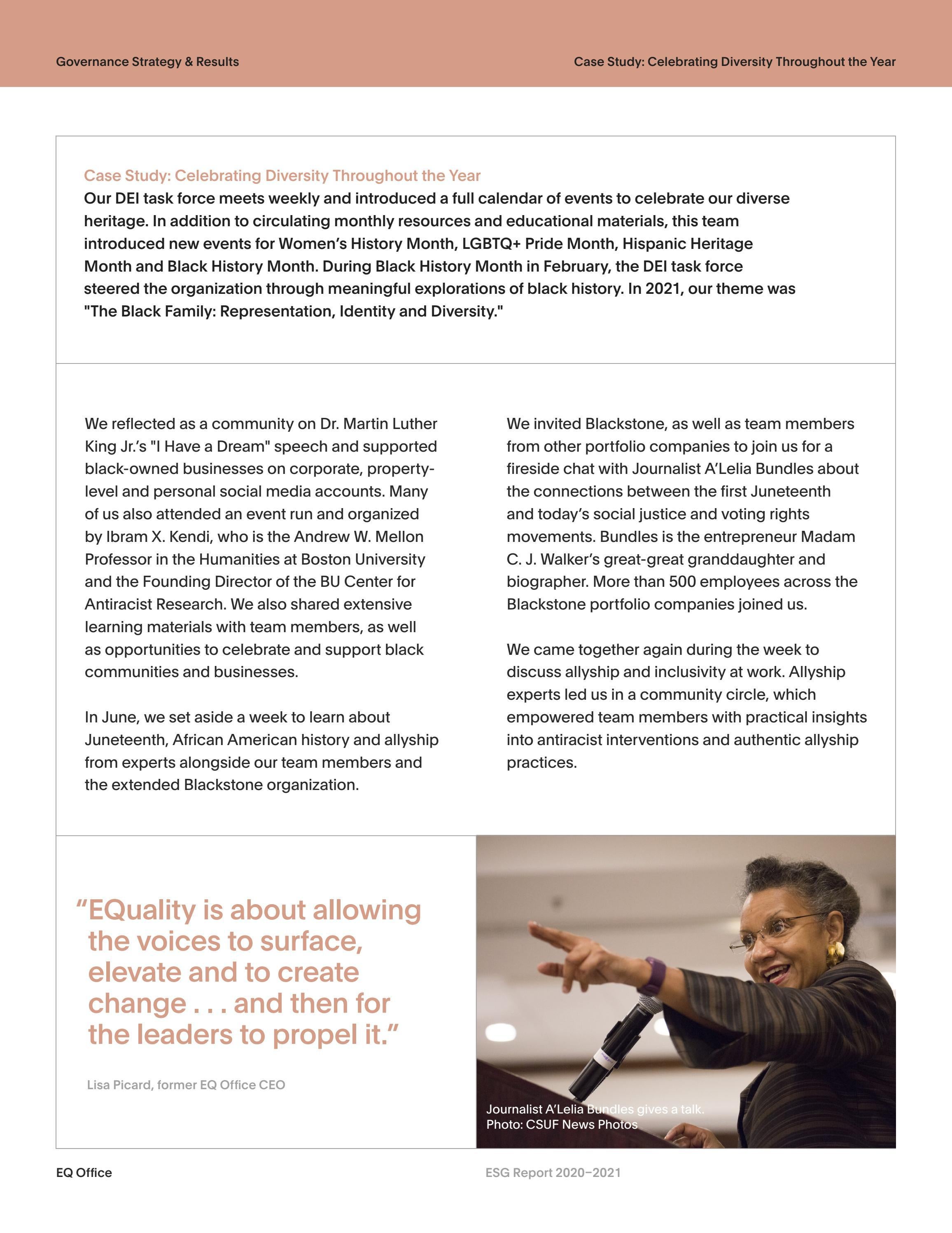 ESG Case Study 2021: Celebrating Diversity by EQ Office - Issuu