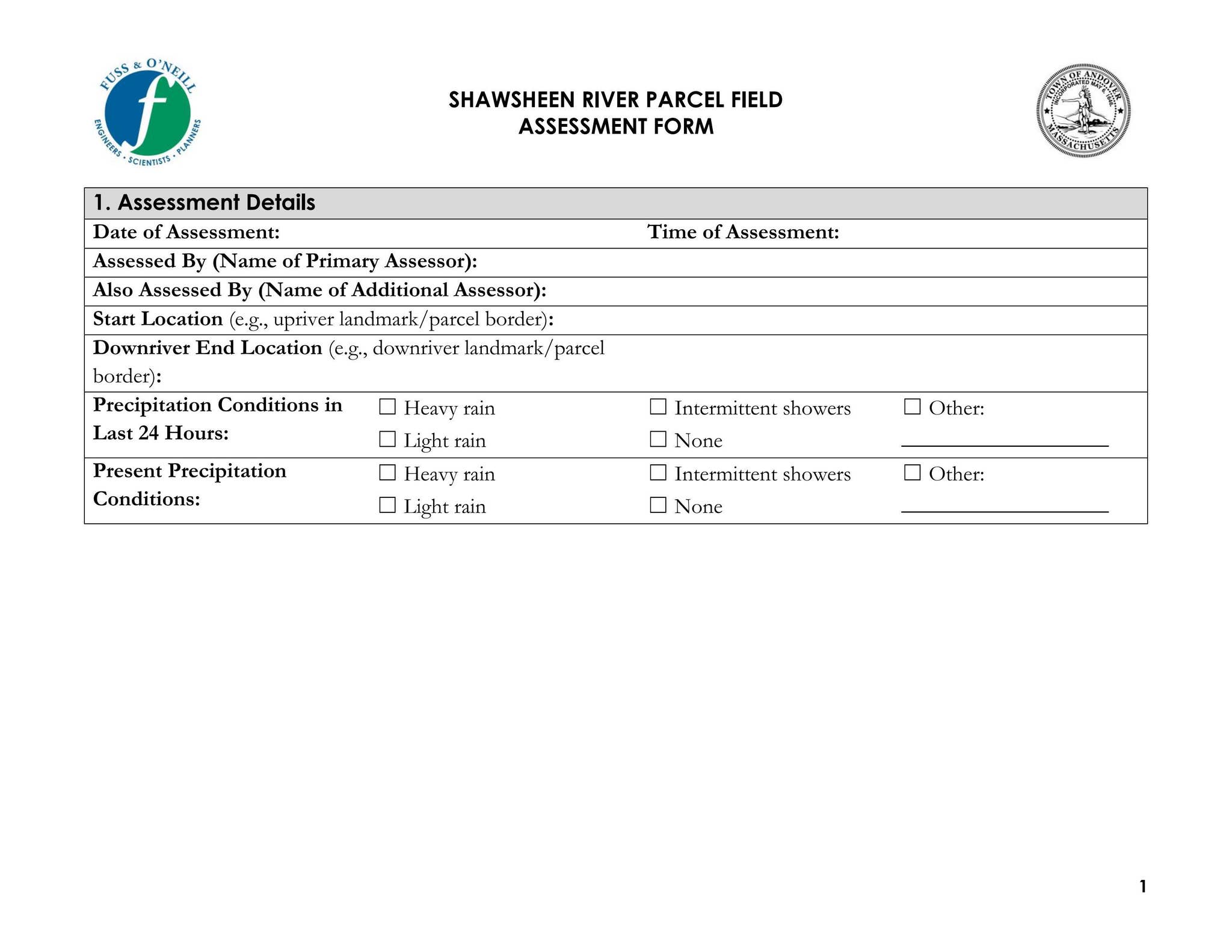 Field Assessment Form by Fuss & O'Neill - Issuu