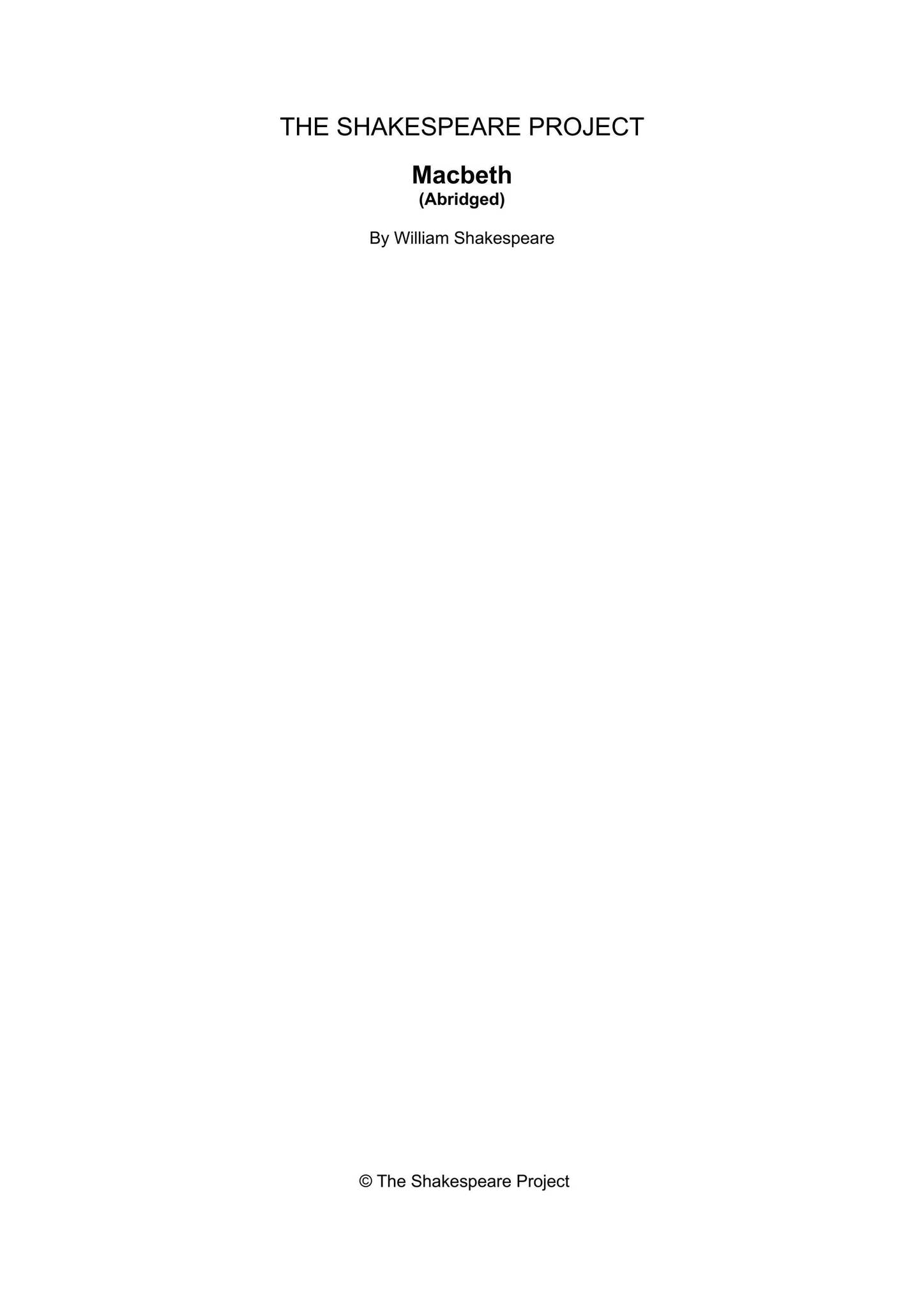 Macbeth (Abridged) by William Shakespeare by perseschool - Issuu