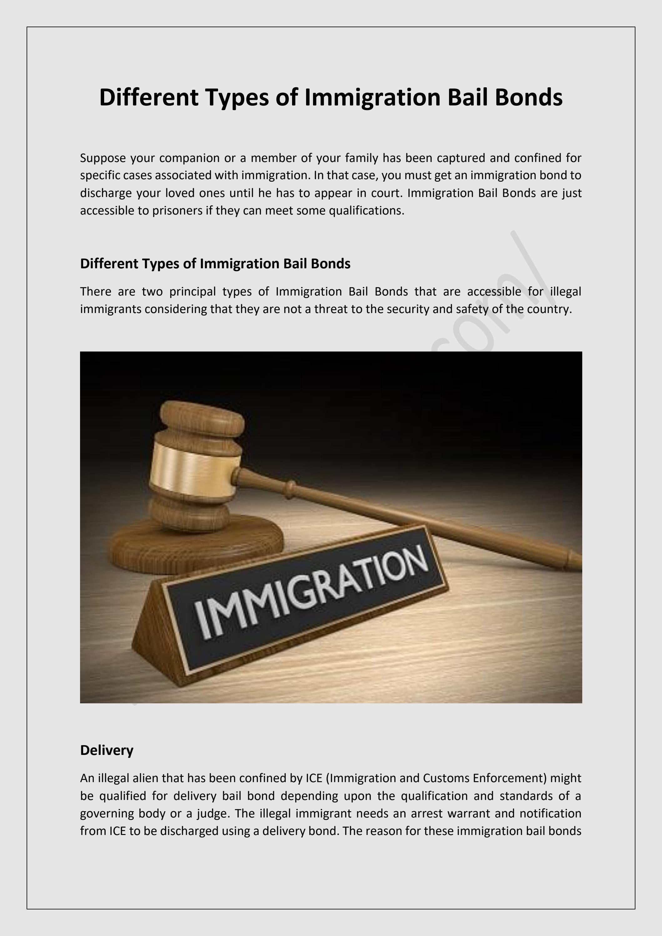 Different Types of Immigration Bail Bonds by 805bail - Issuu