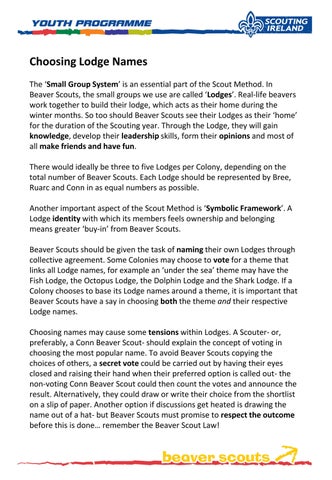 07BS Choosing Lodge Names By Scouting Ireland Issuu