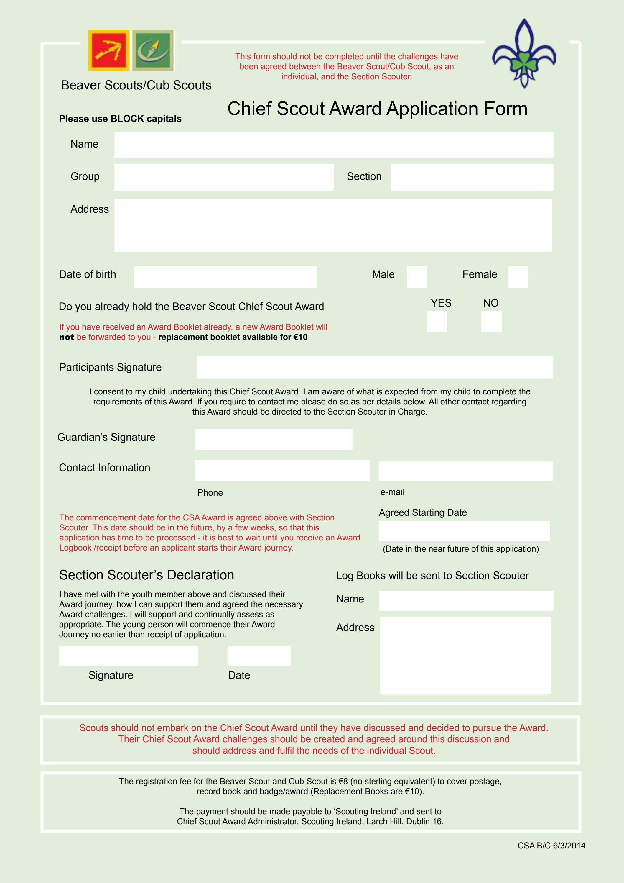 Chief-Scout-Award-Registration-Form by Scouting Ireland - Issuu