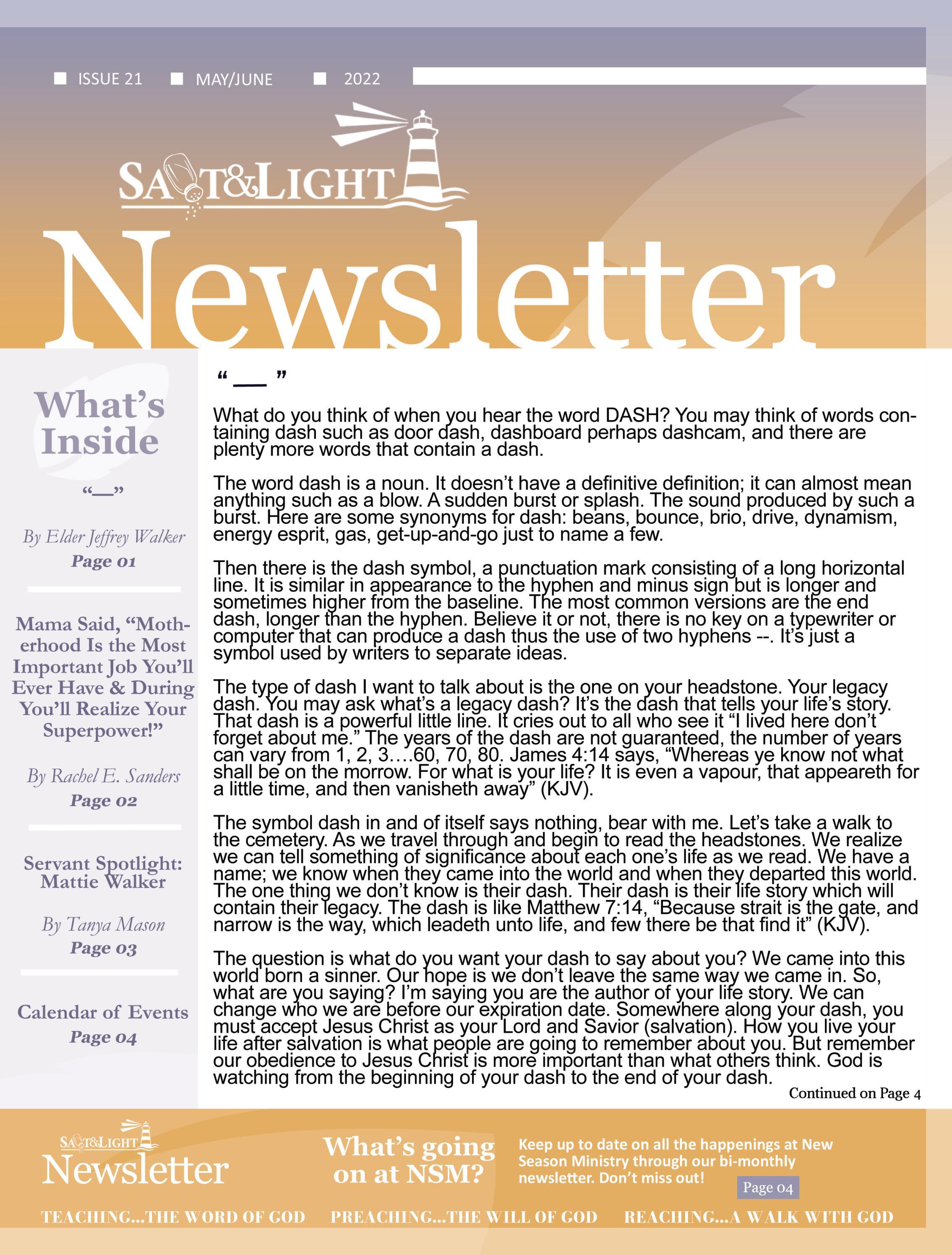 Salt & Light Newsletter - Issue 21 by Salt & Light Newsletter - Issuu