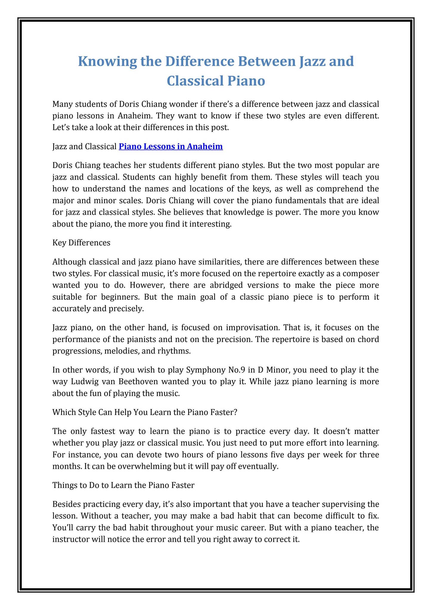 Knowing the Difference Between Jazz and Classical Piano by Chirag Patel ...