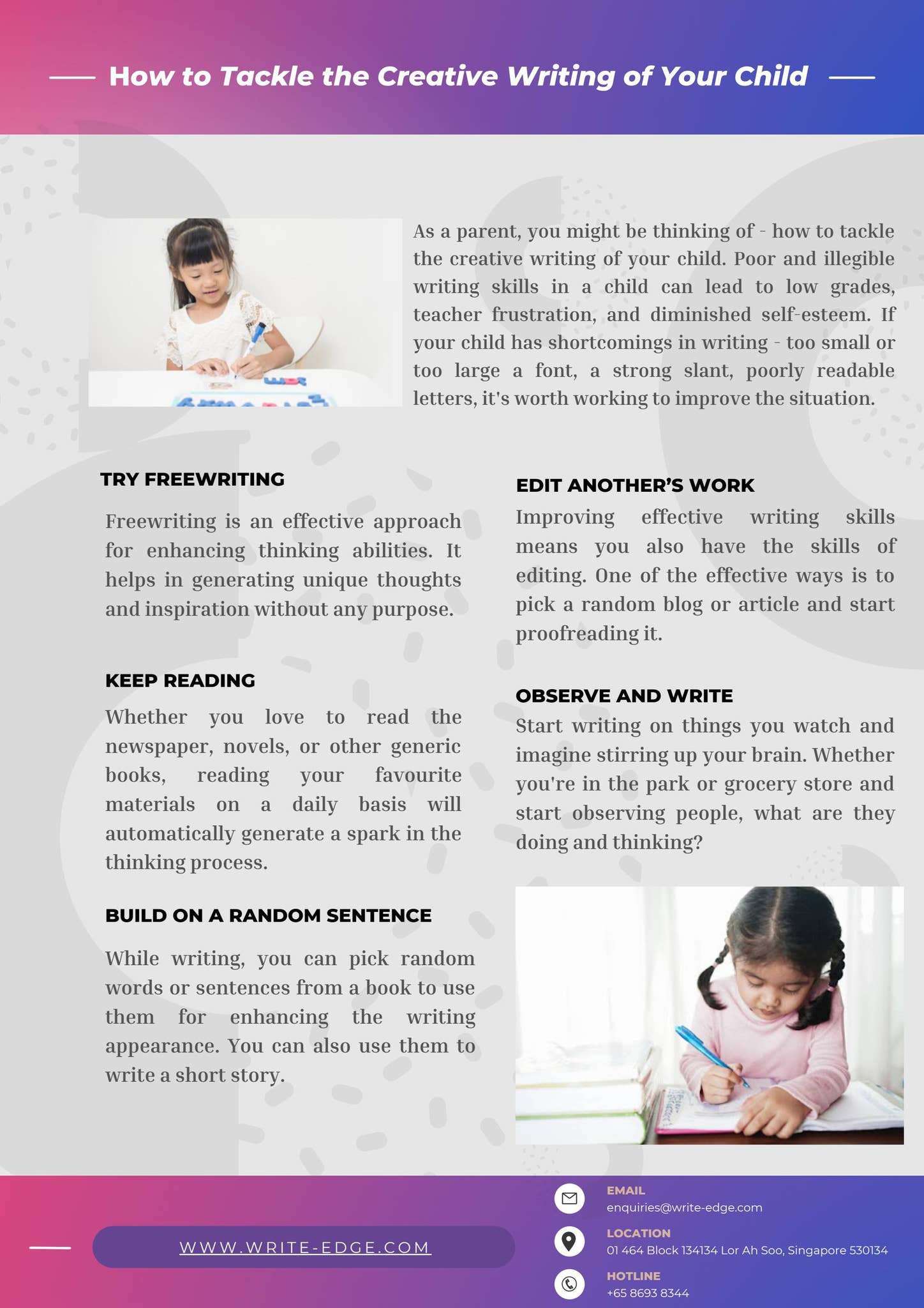 How to Tackle the Creative Writing of Your Child by Write Edge - Issuu