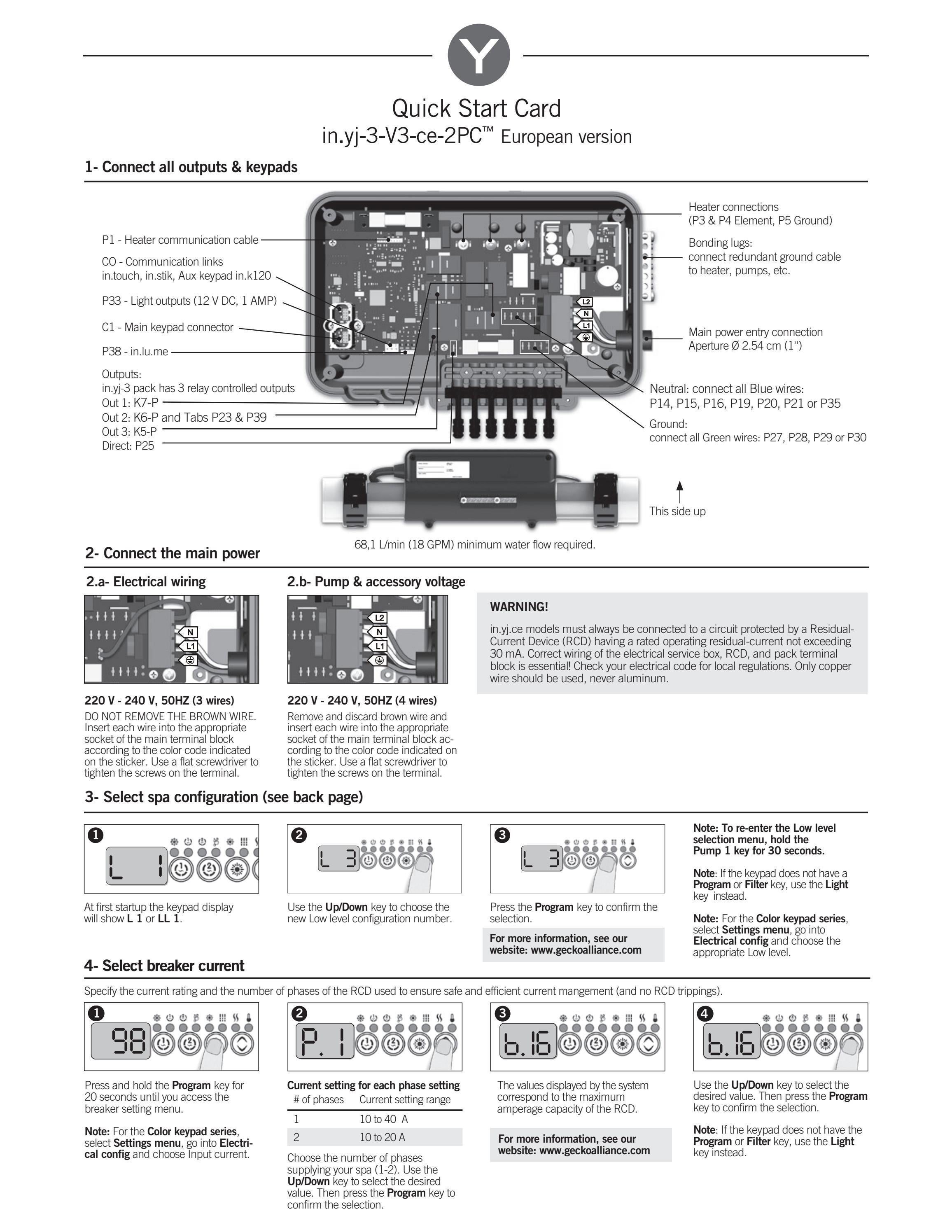 in.yj-3-V3-ce-2PC control system Quick Start Card (European version) by ...