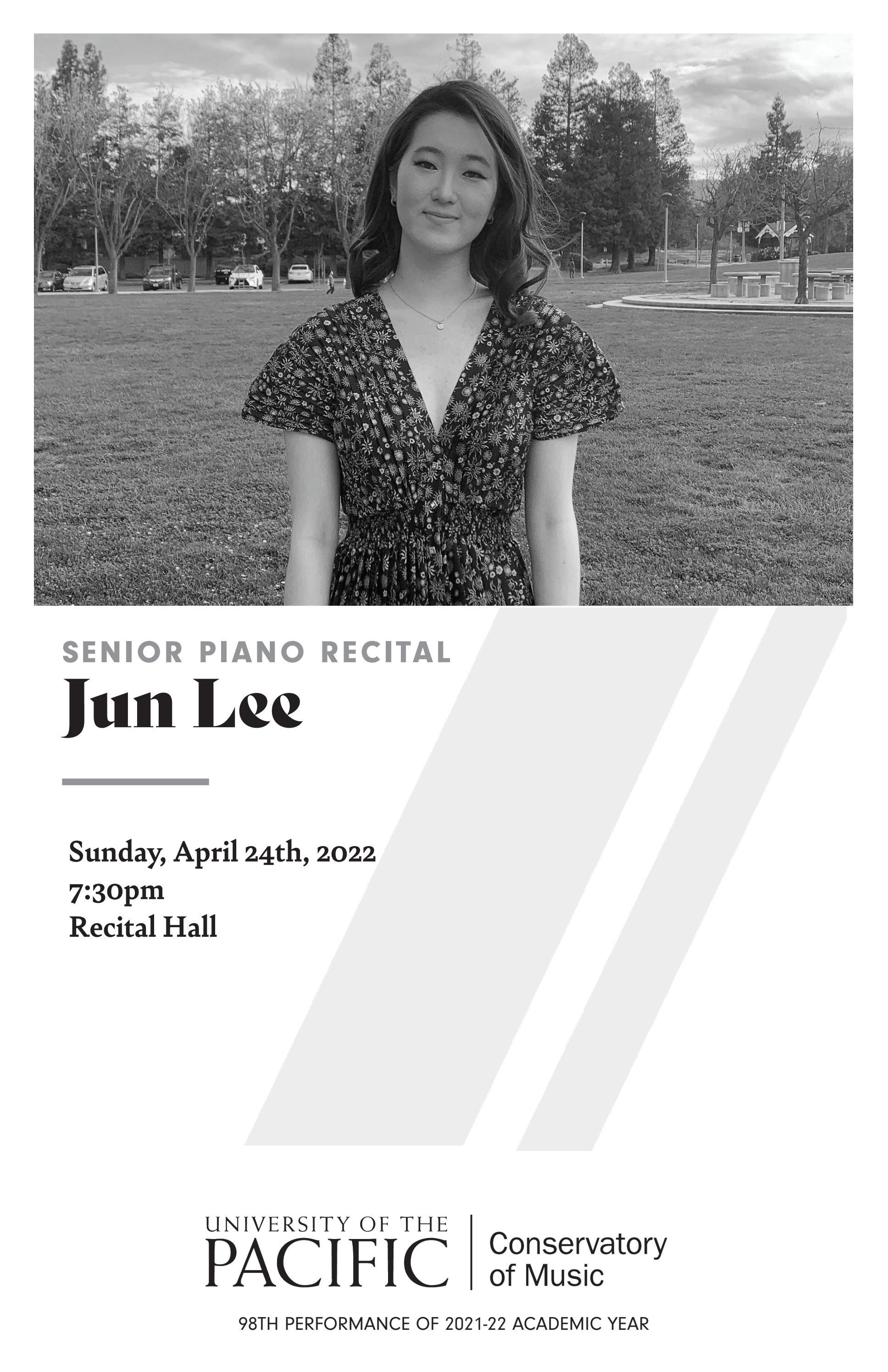 Jun Lee, Senior Piano Recital, 4/24/22 by University of the Pacific ...
