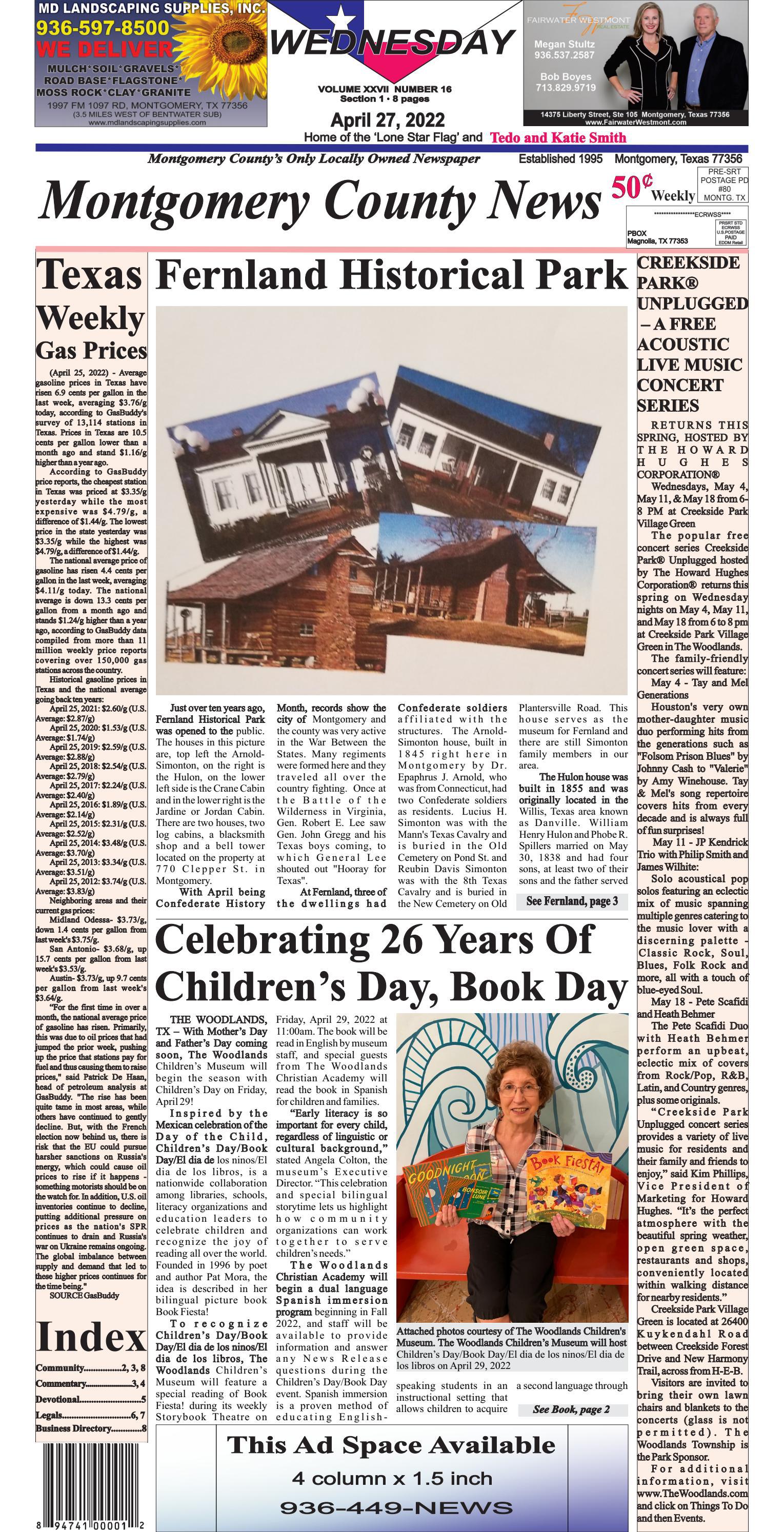 Montgomery County News, April 27, 2022 by Monte West - Issuu