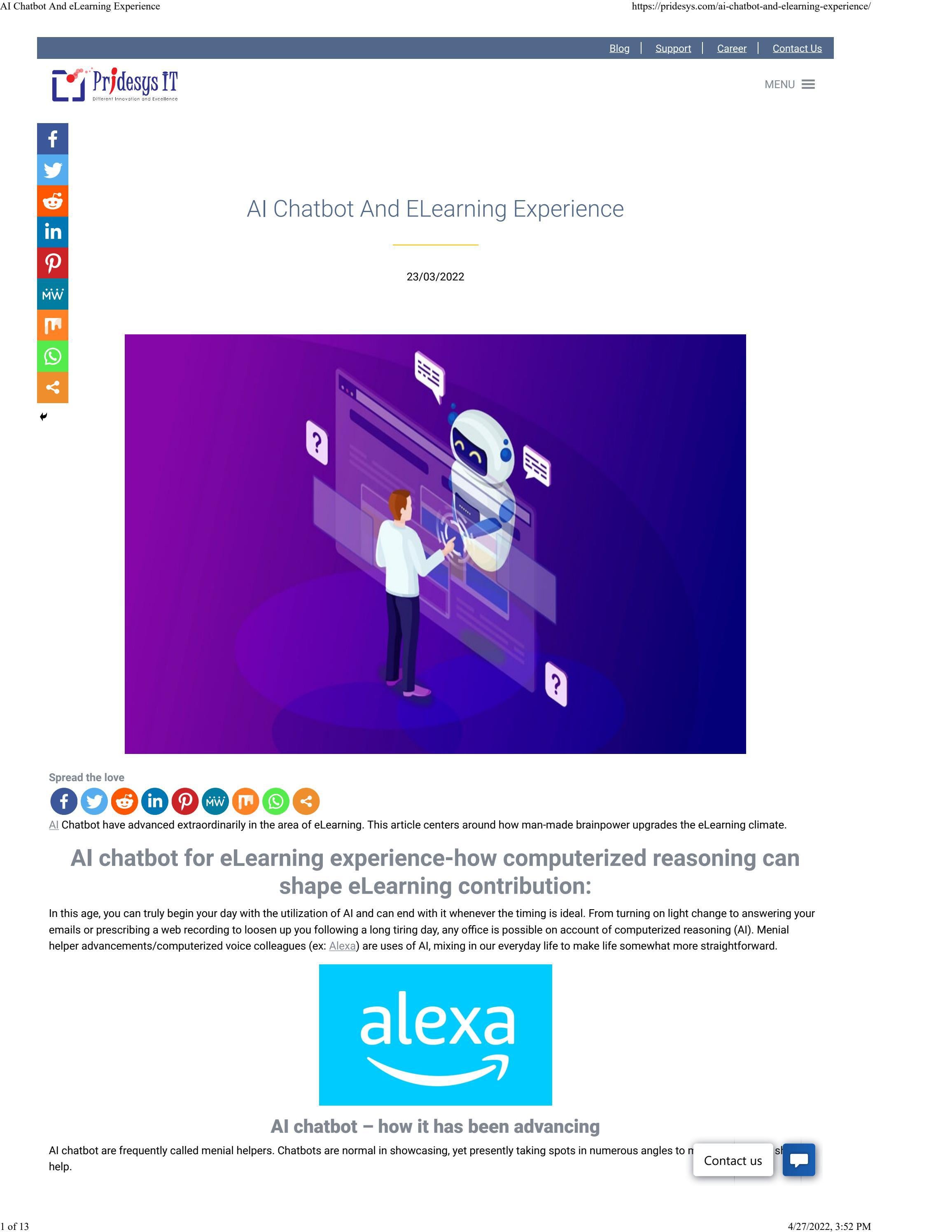 AI Chatbot And eLearning Experience by Pridesys IT Ltd - Issuu