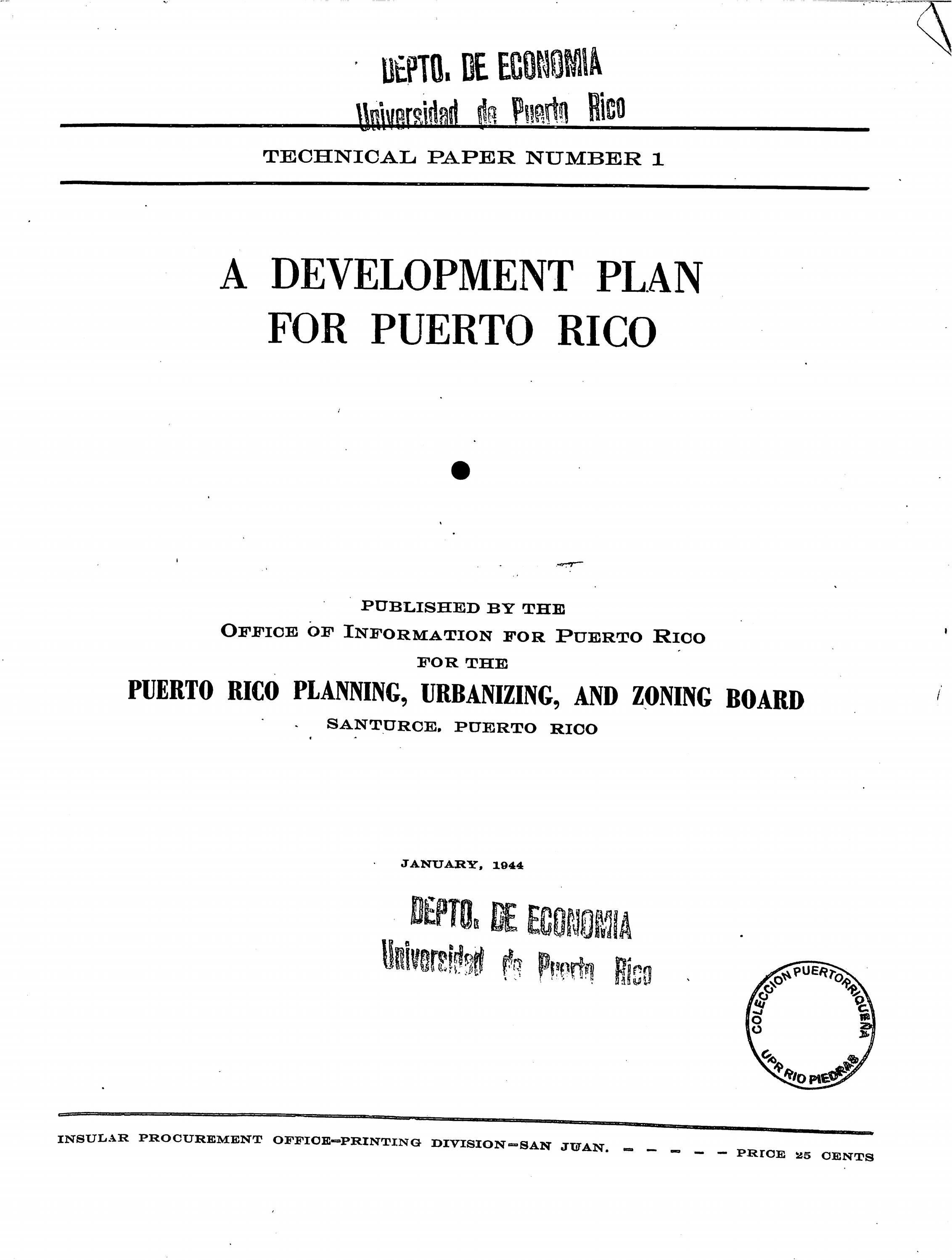 A Development Plan for Puerto Rico (1944) by La Colección ...