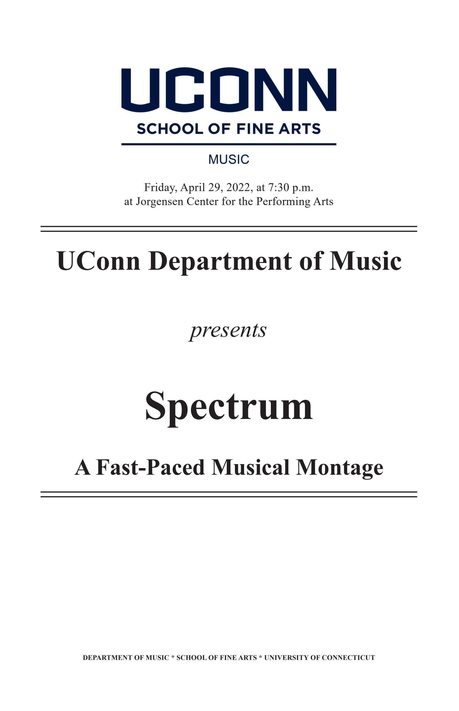 UConn Music: Spectrum I Jorgensen Center for the Performing Arts I Thu ...