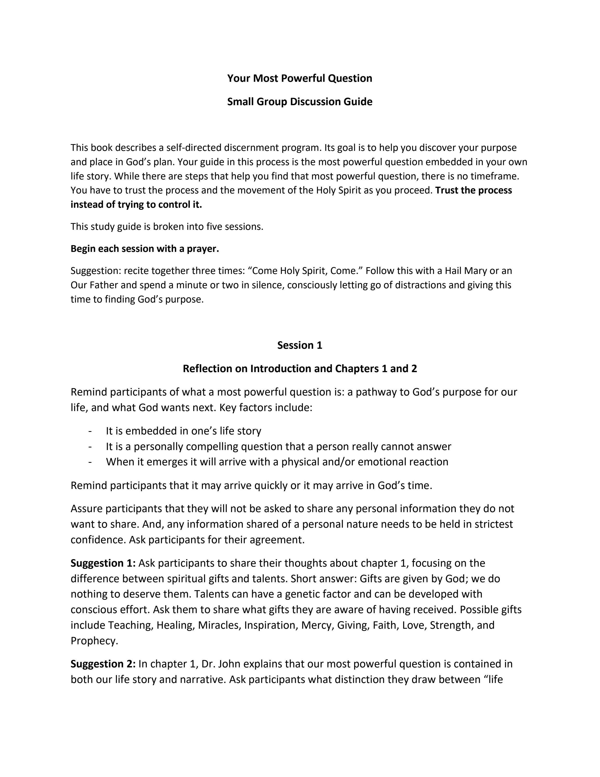 Small Group Discussion Guide For Your Most Powerful Question By The small-group-discussion-guide-for-your-most-powerful-question-by-the