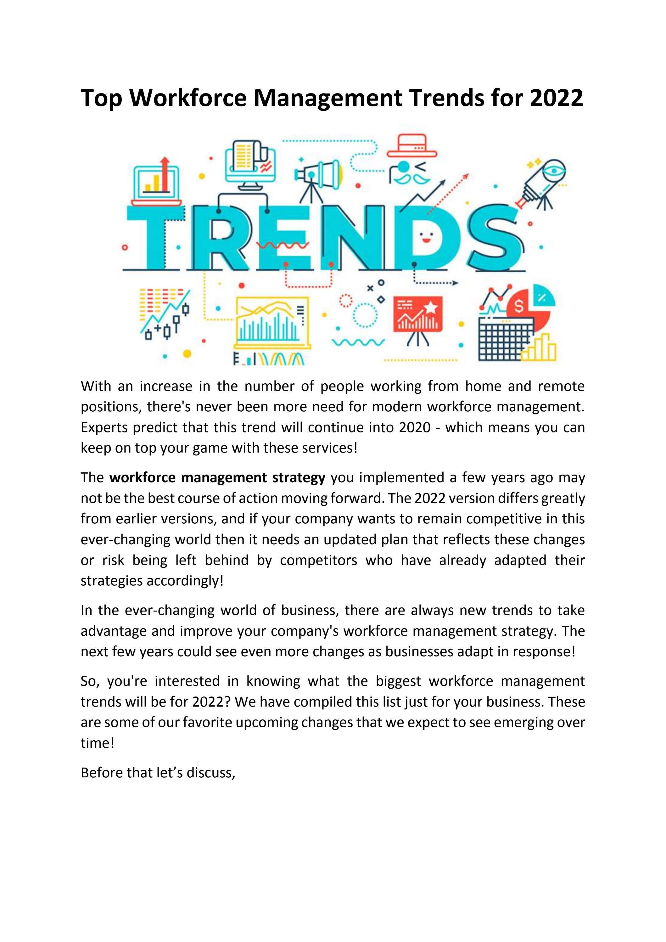 Top Workforce Management Trends for 2022 by WorkStatus - Issuu