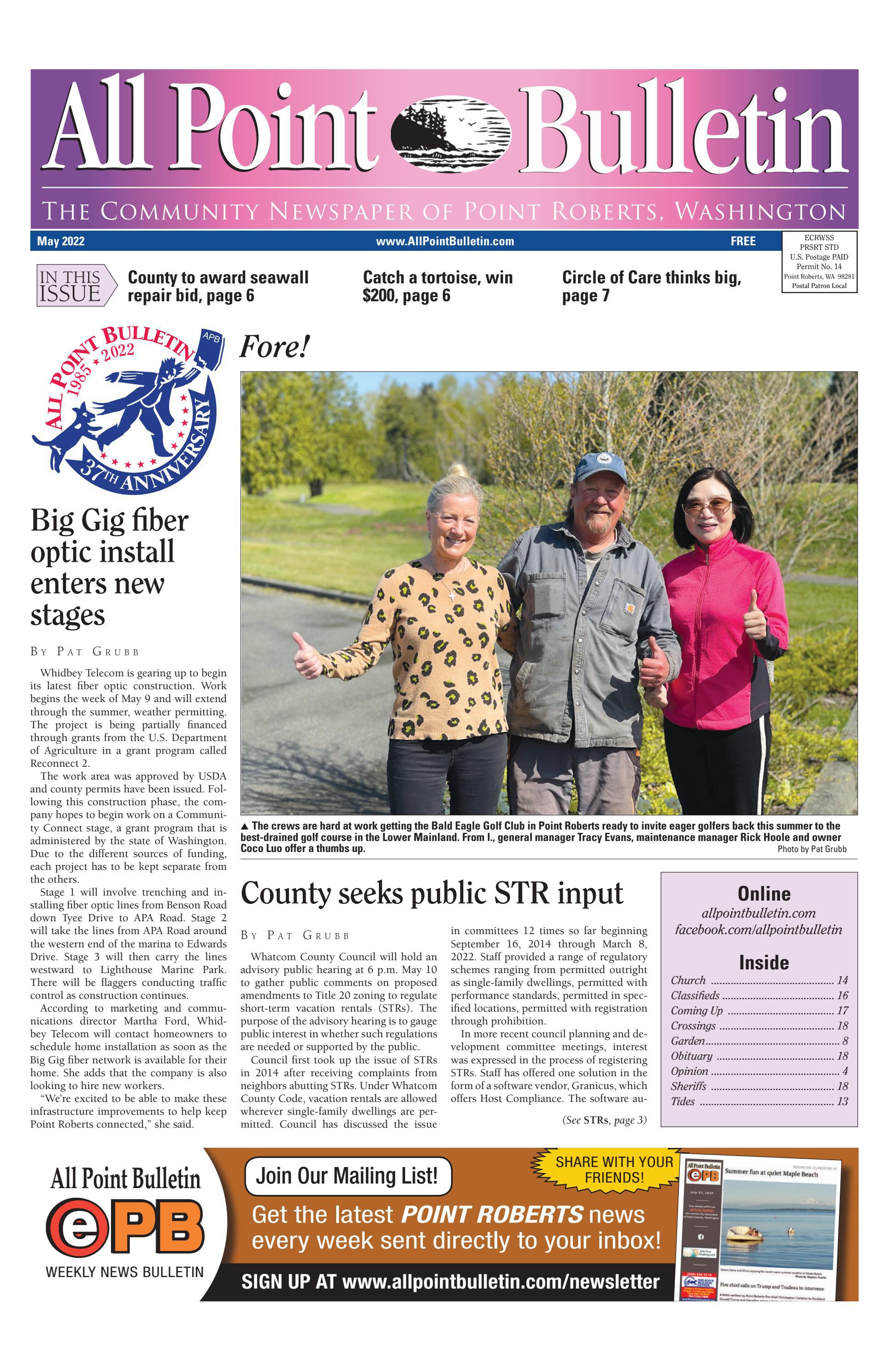 All Point Bulletin – May 2022 by Point Roberts Press - Issuu