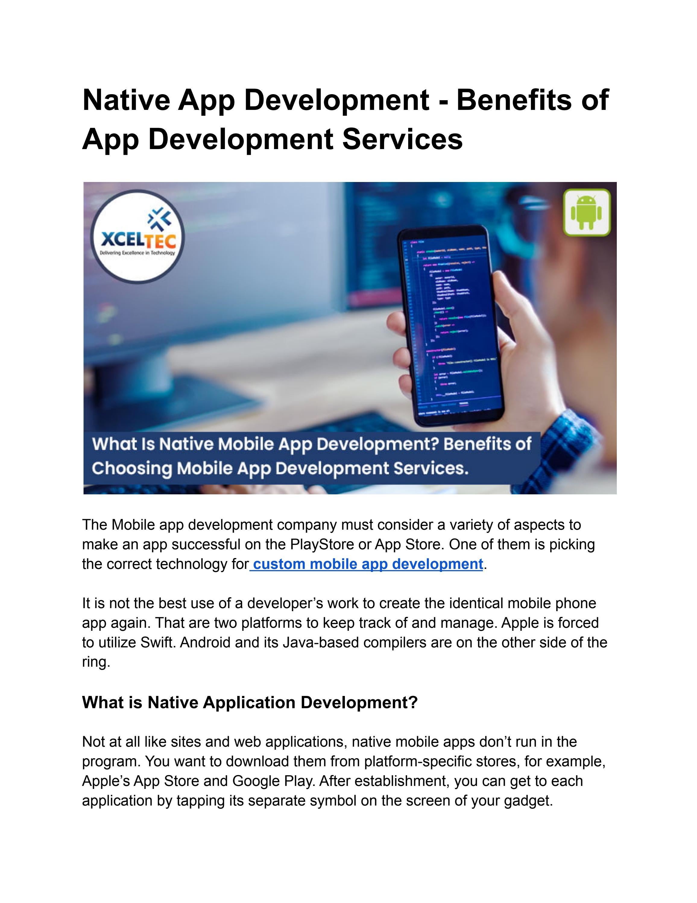 Native App Development - Benefits of App Development Services by ...