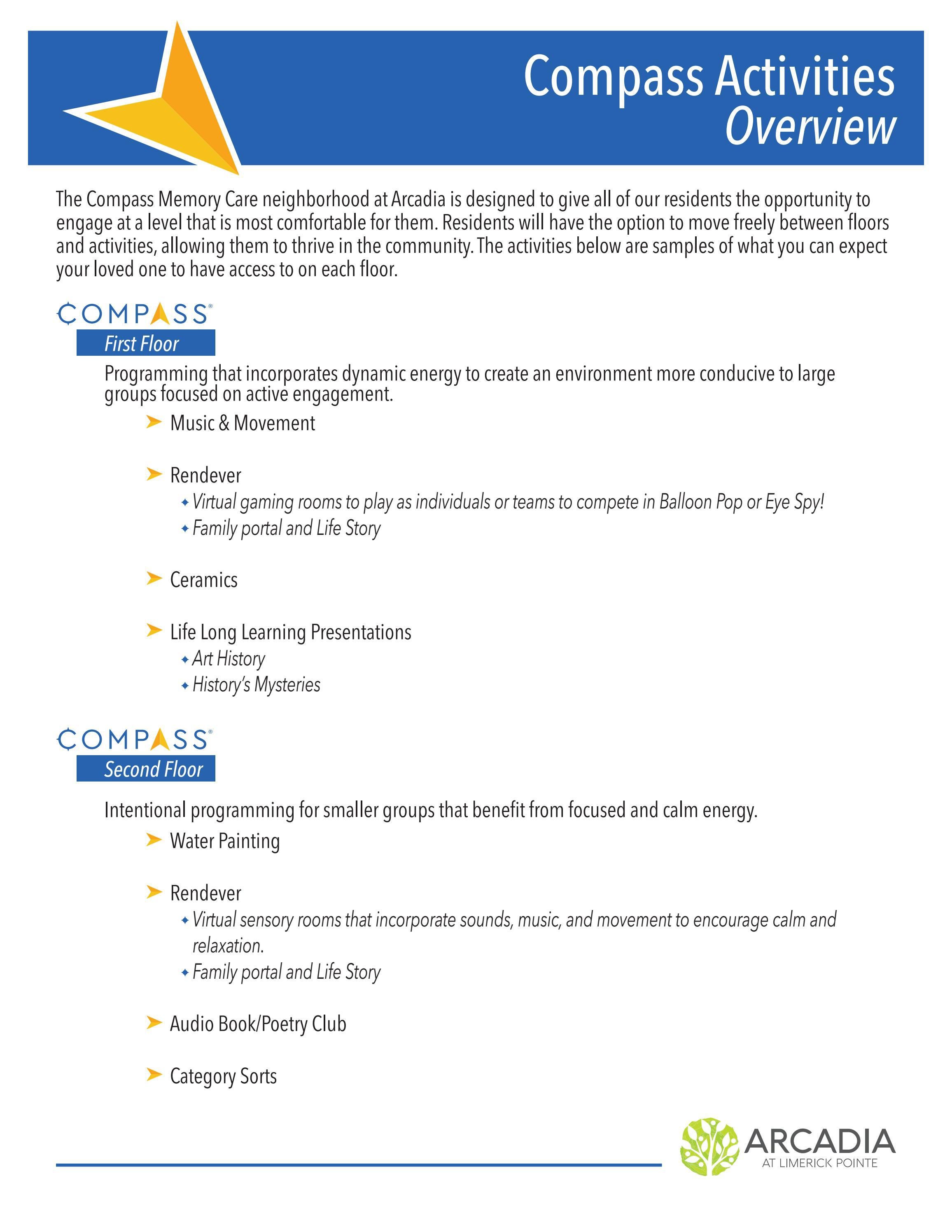 Compass Engagement & Sample Activities by Vantage Point - Issuu