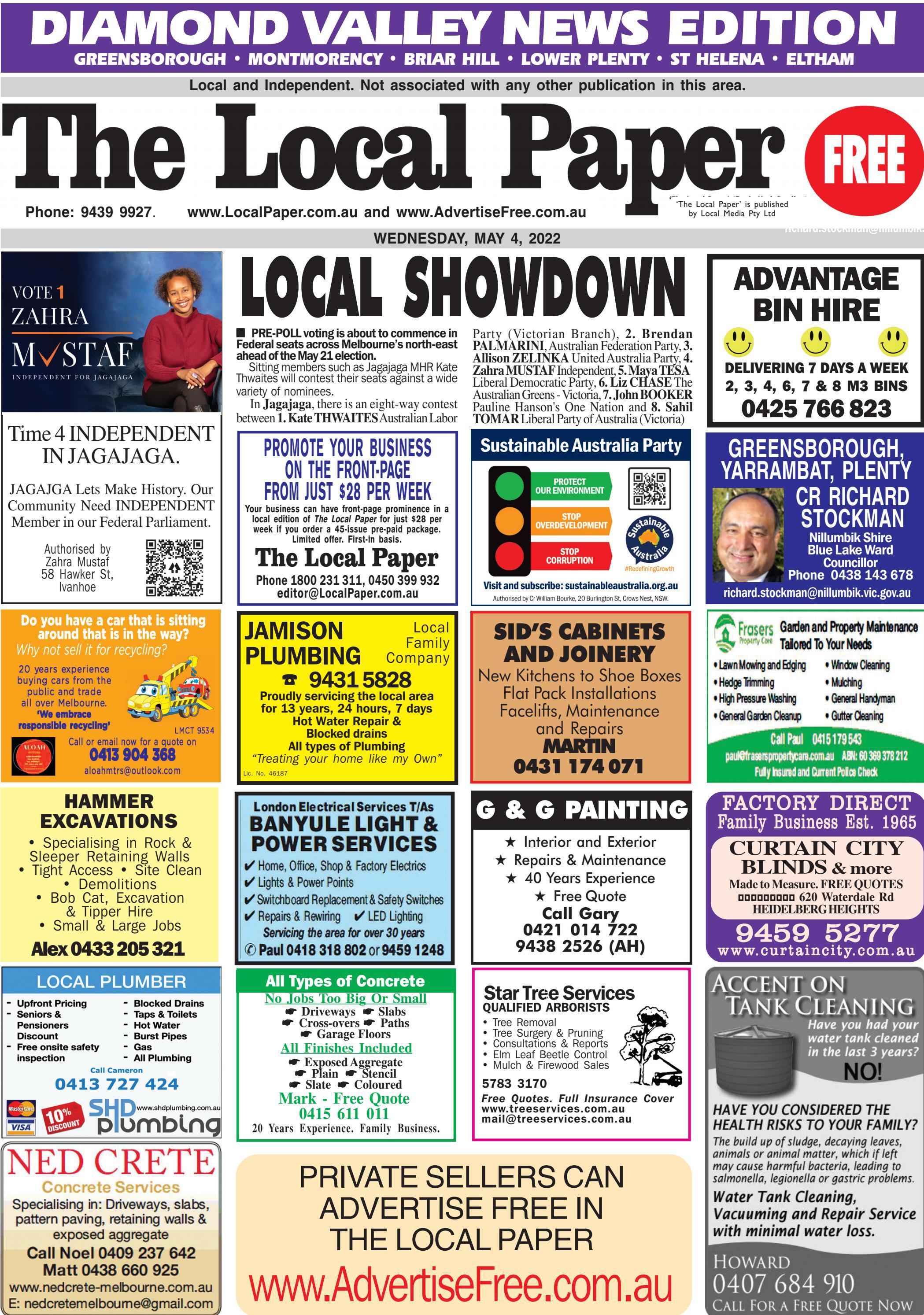 The Local Paper. Diamond Valley News Edition. Wed., May 4, 2022 by Ash ...