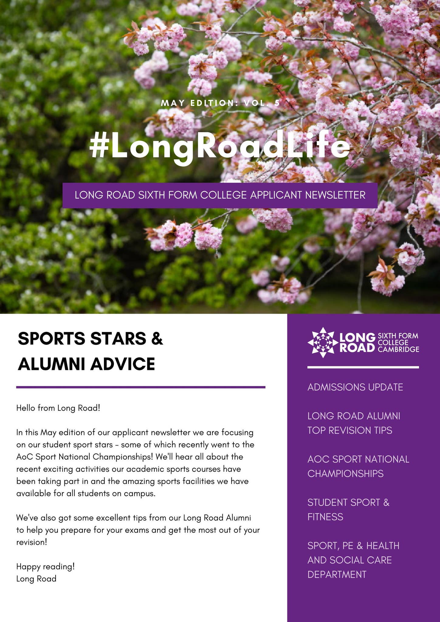 #LongRoadLife Applicant Newsletter - May Edition by Long Road Sixth ...
