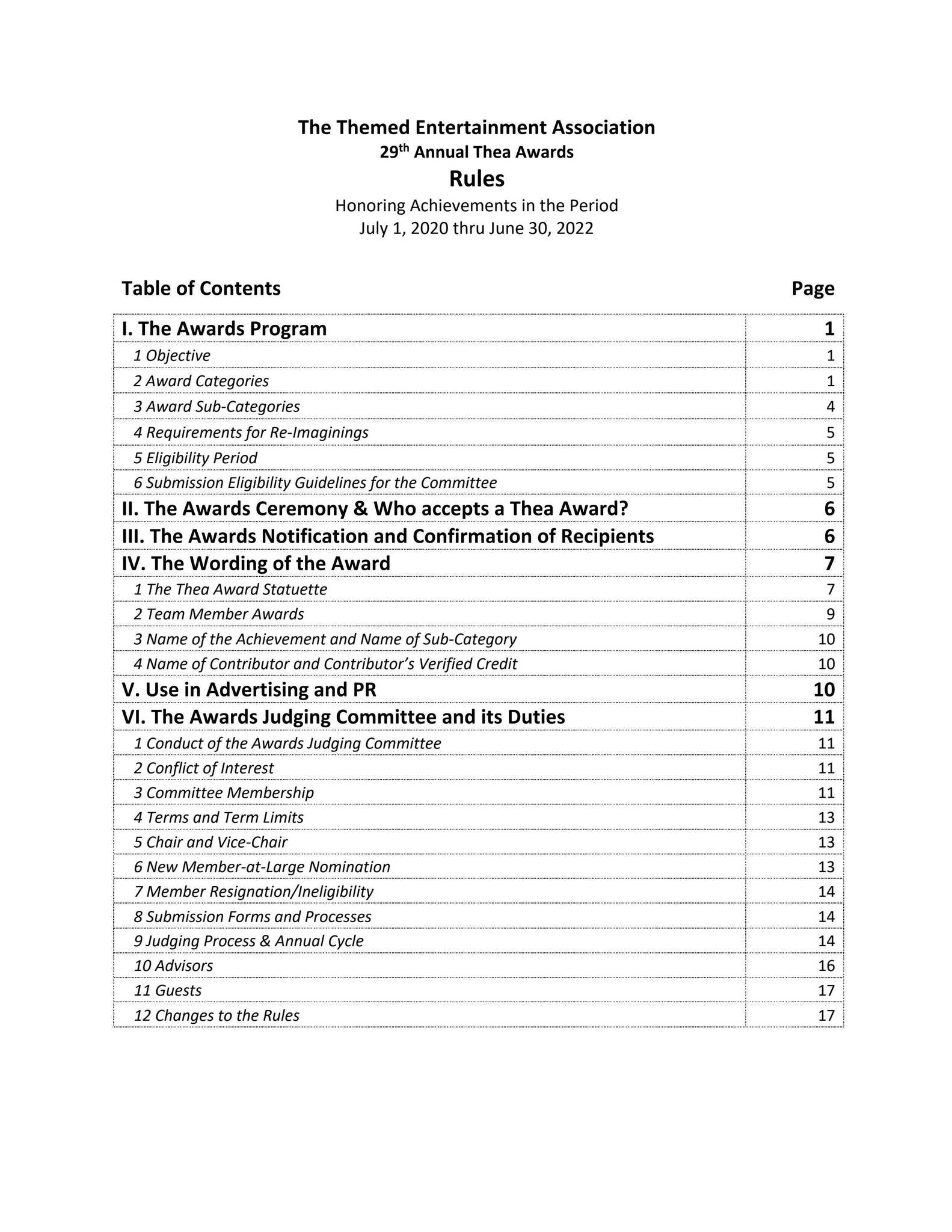 The Themed Entertainment Association 29th Annual Thea Awards Rules by ...