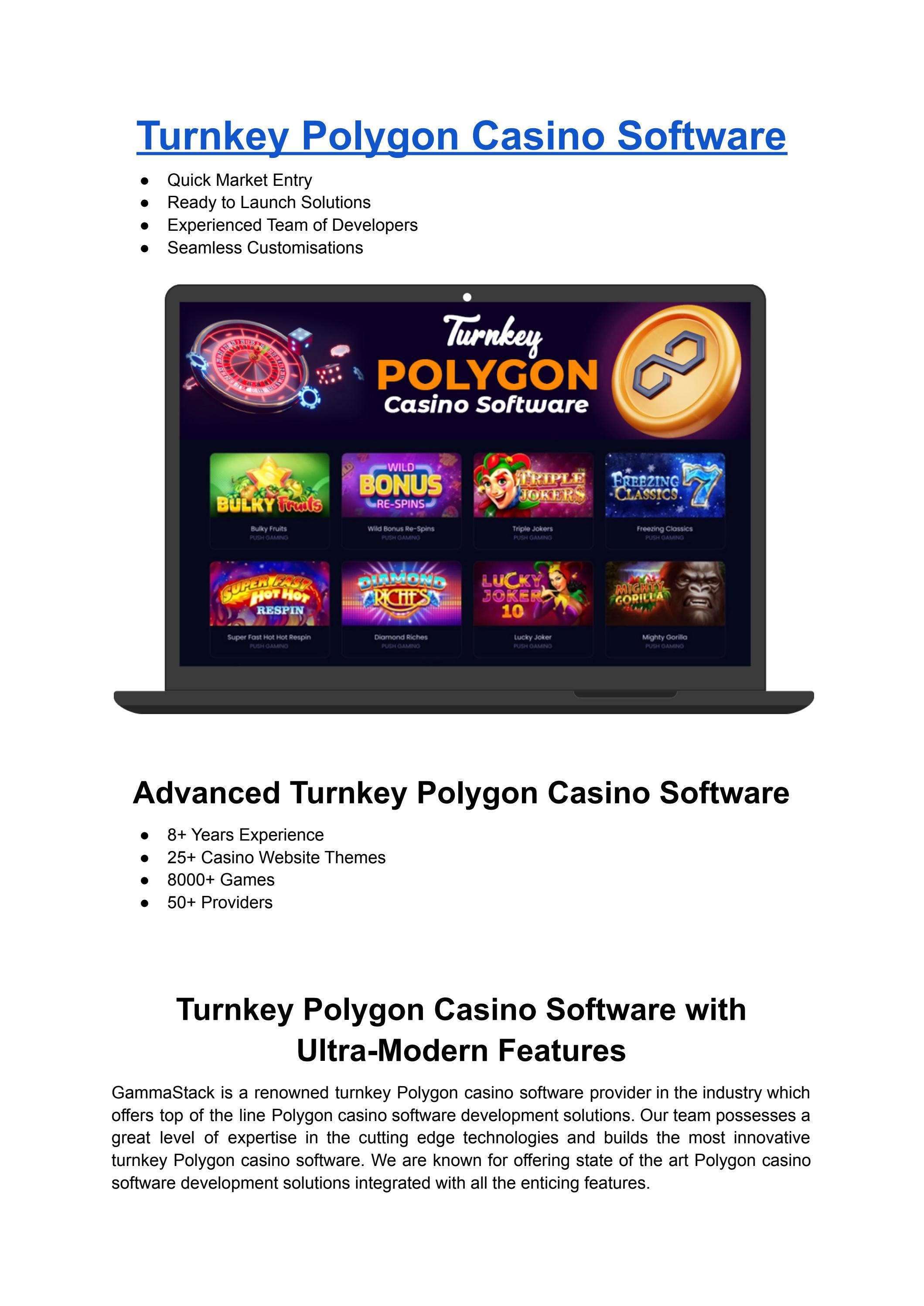 Turnkey Polygon Casino Software by Josephemma - Issuu