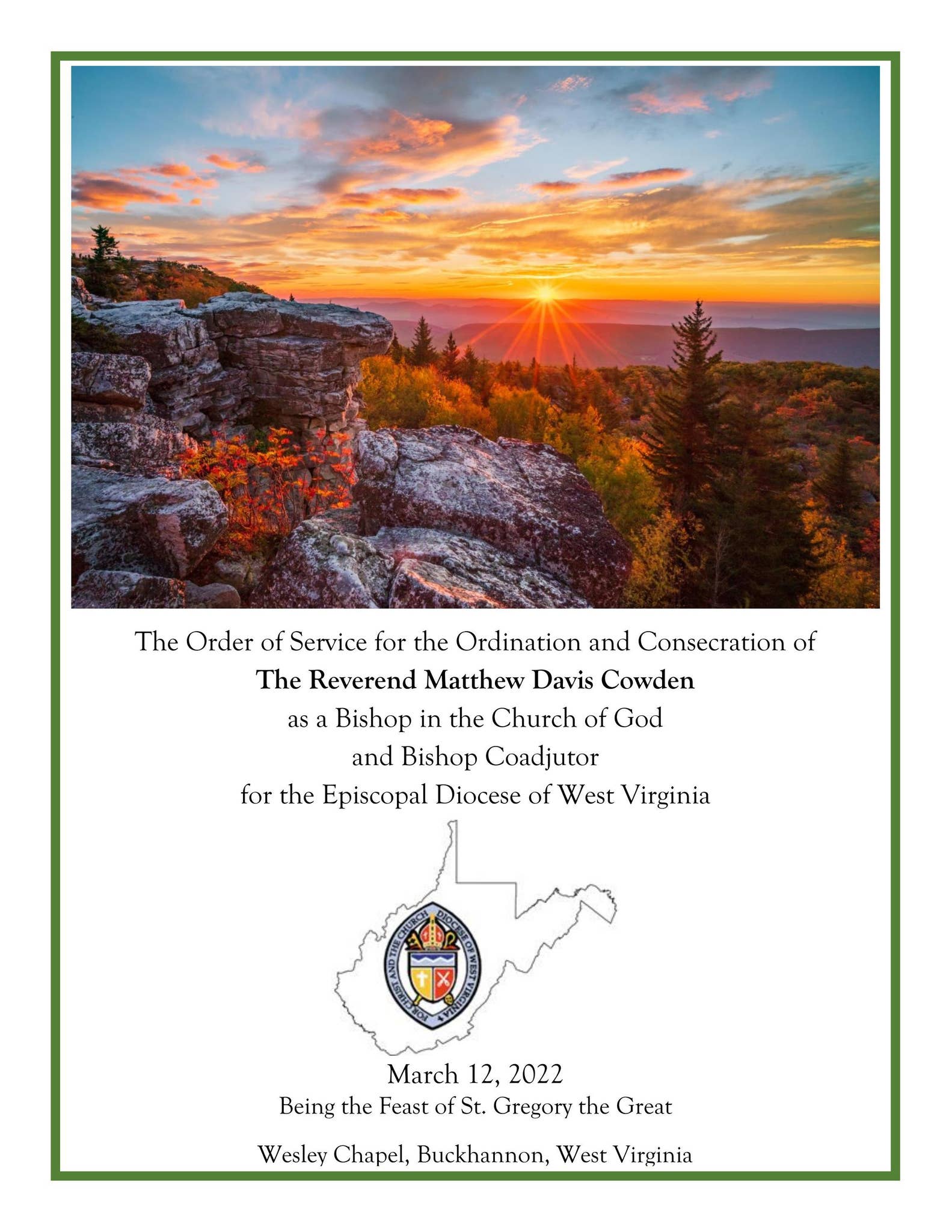 The Consecration of The Reverend Matthew D. Cowden by St. John's ...