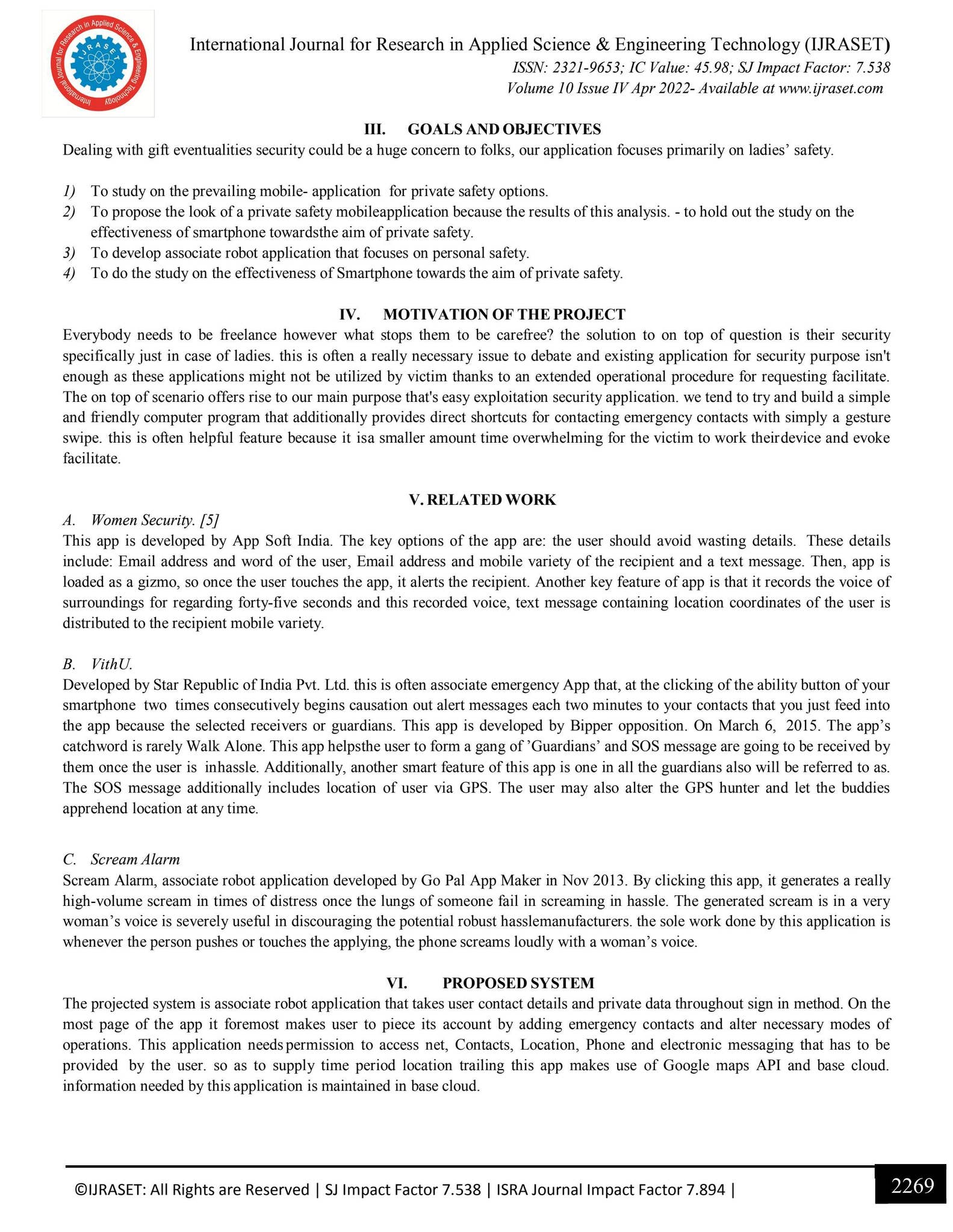 Personal Safety Application with Scream Detection by IJRASET - Issuu