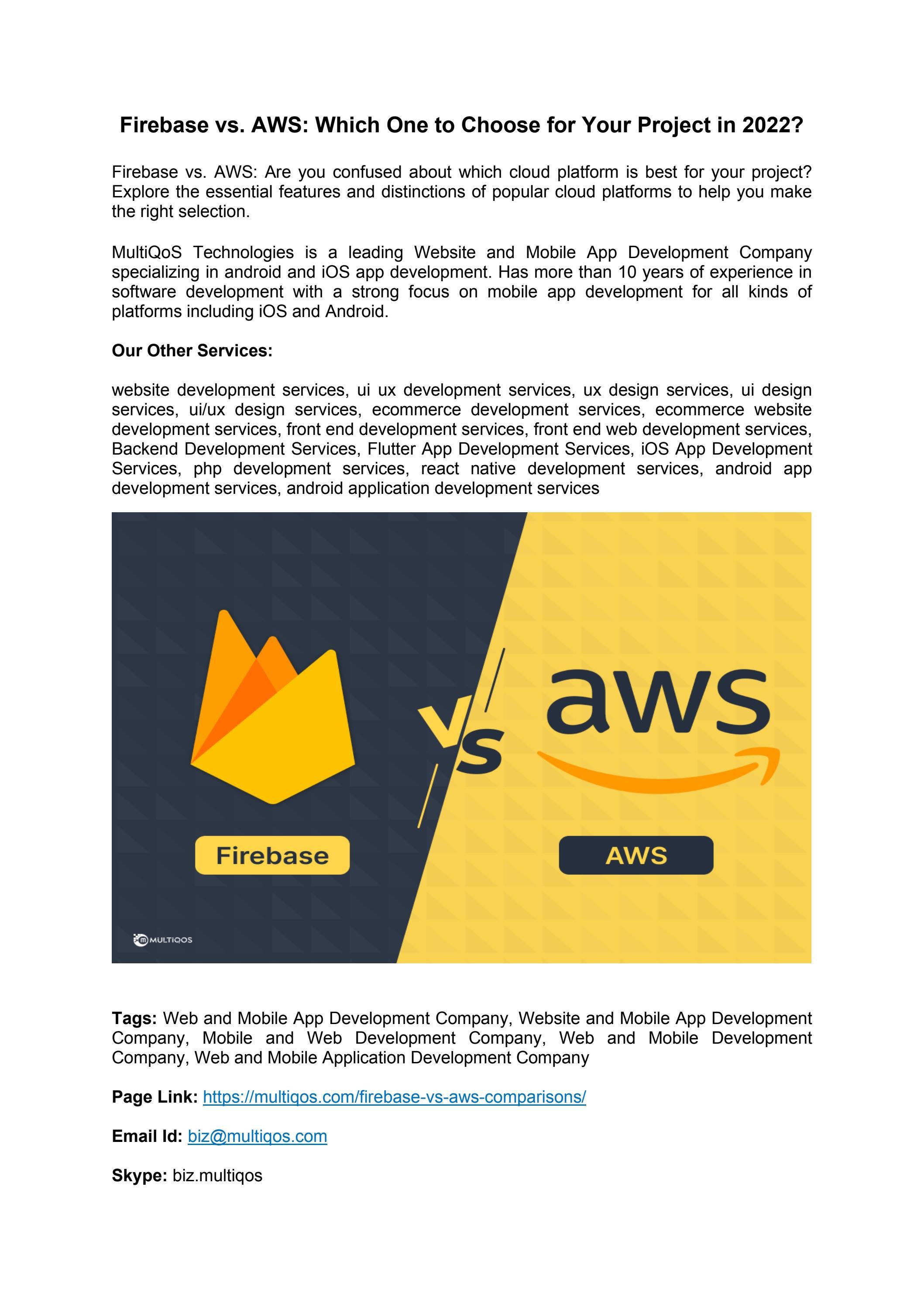 Firebase vs. AWS: Which One to Choose for Your Project in 2022? by ...