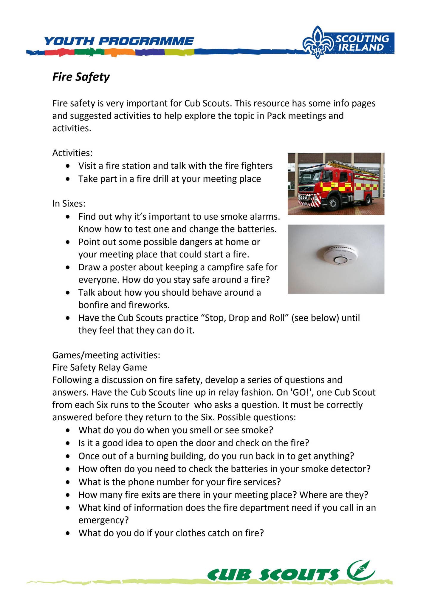 Cub Scouts Fire Safety by Scouting Ireland - Issuu
