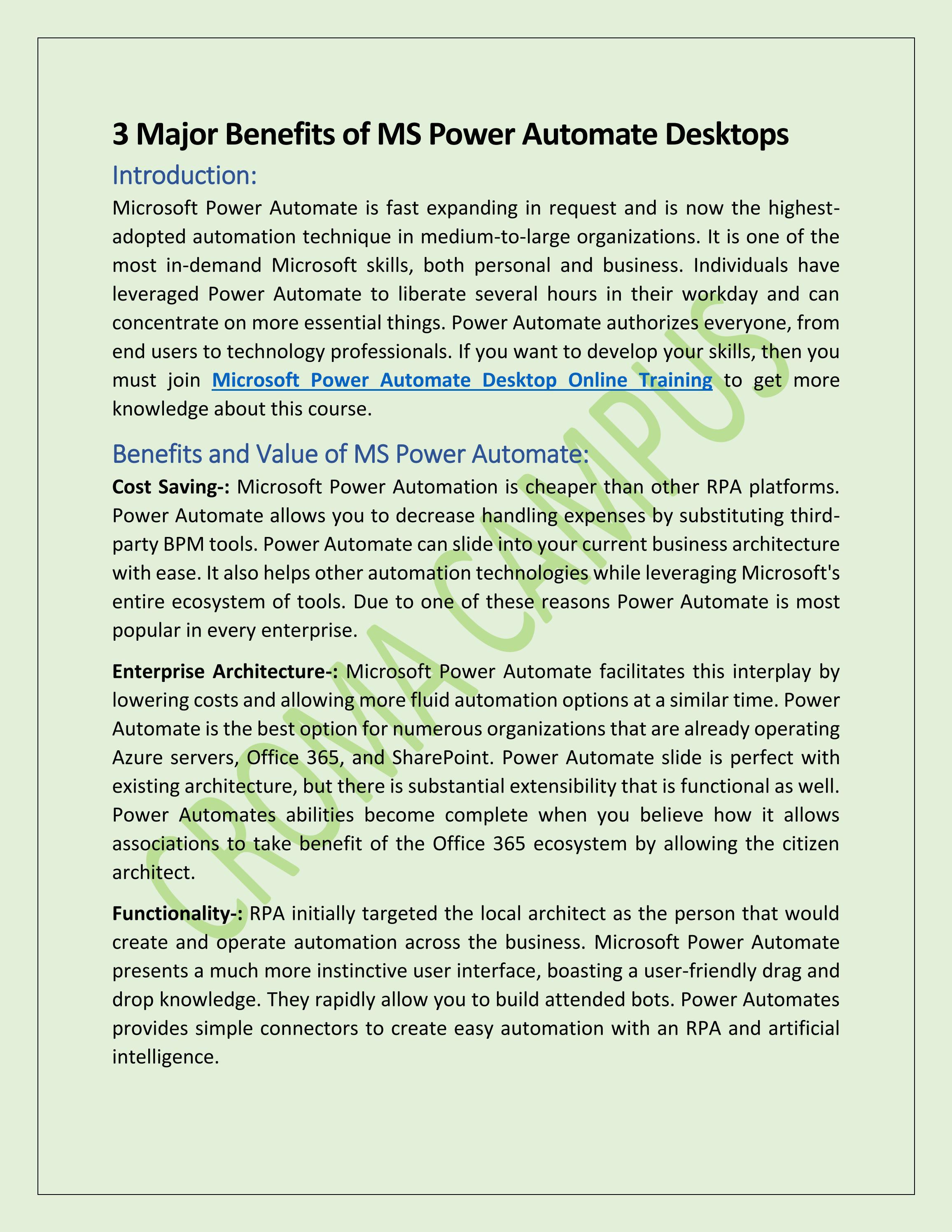 3 Major Benefits of MS Power Automate Desktops by cromacampuseducation ...