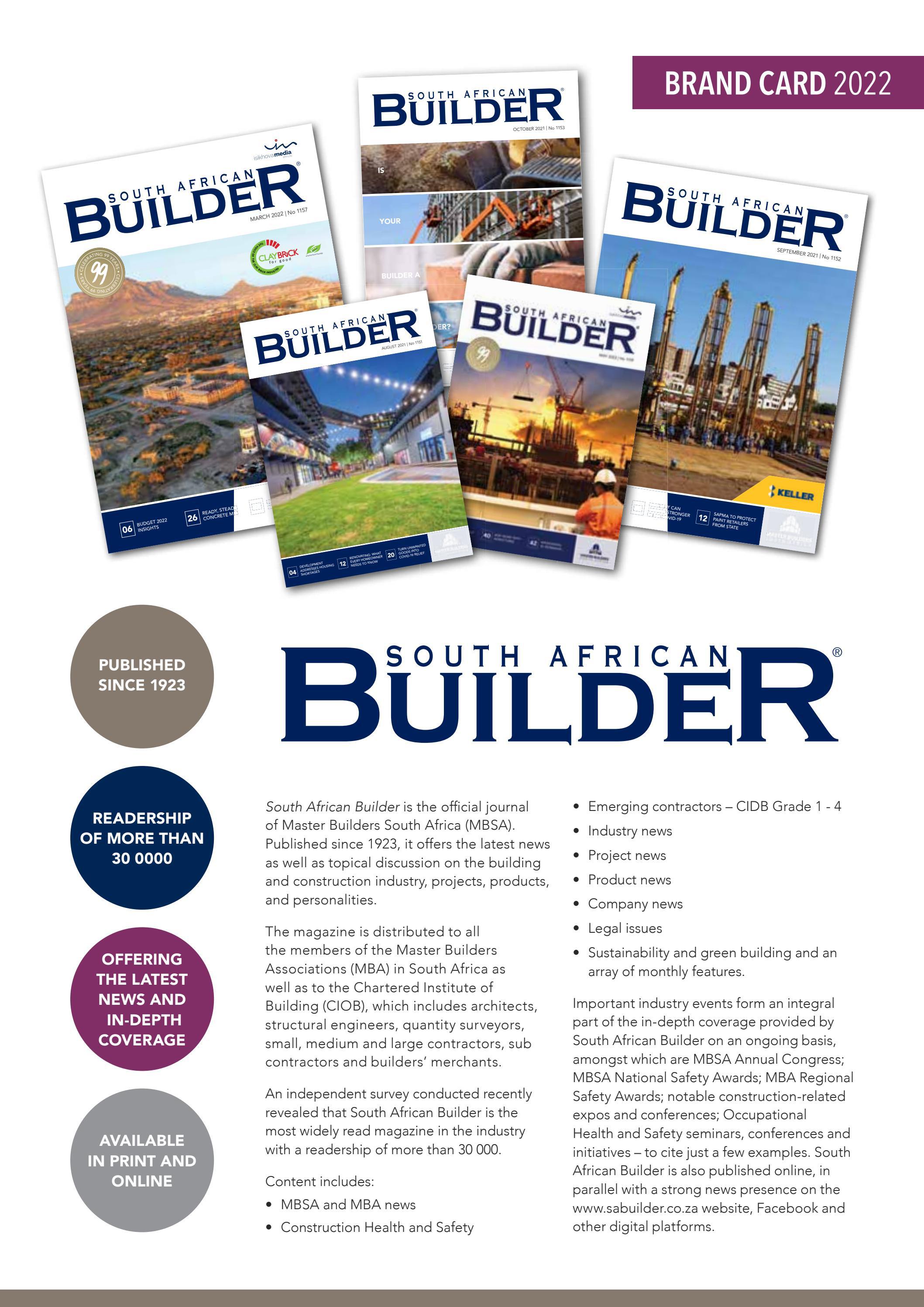 SA Builder (SAB) • Brand card 2022 by Isikhova Media - Issuu