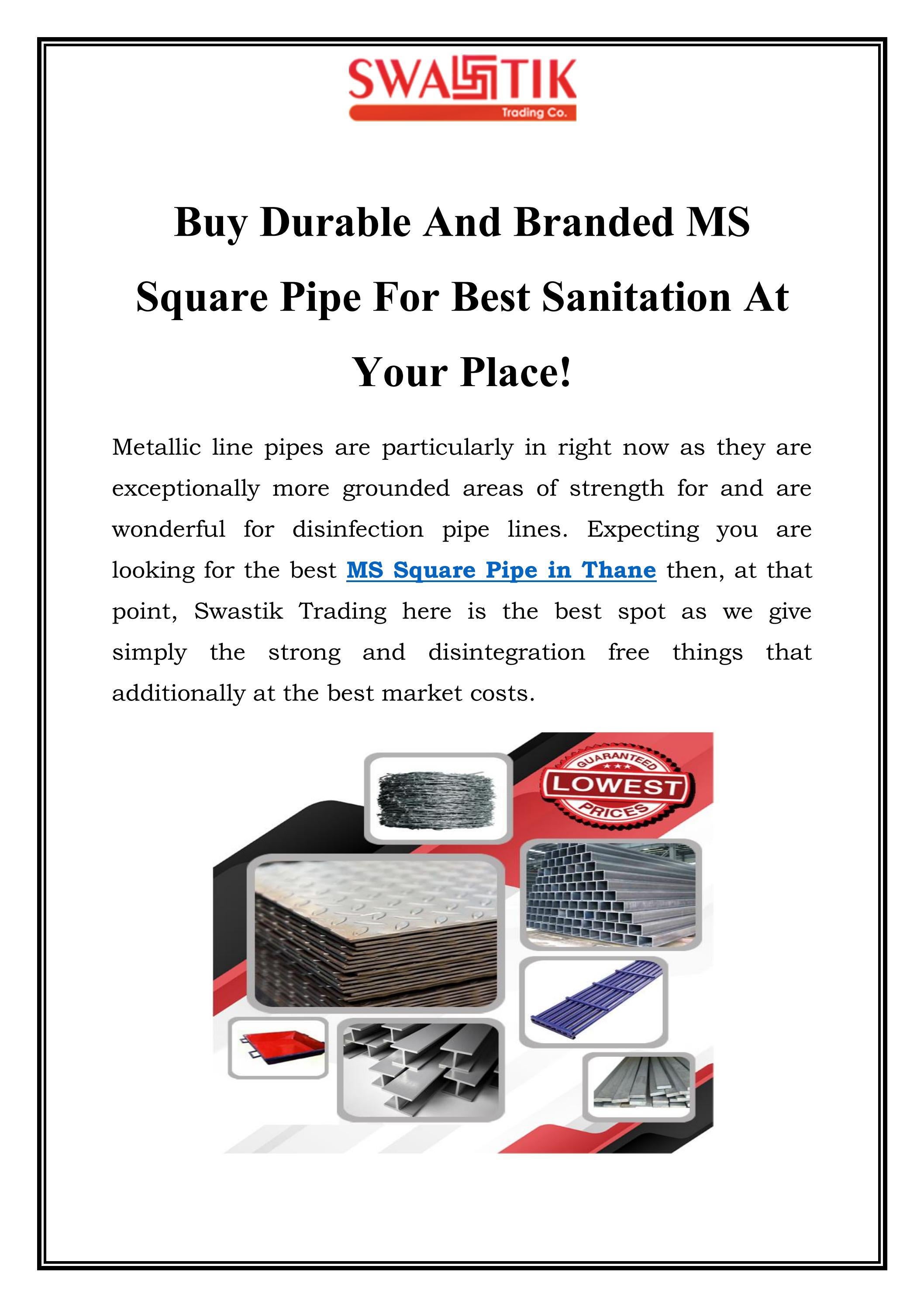 MS Square Pipe in Thane Call-9821999937 by Swastik Trading - Issuu