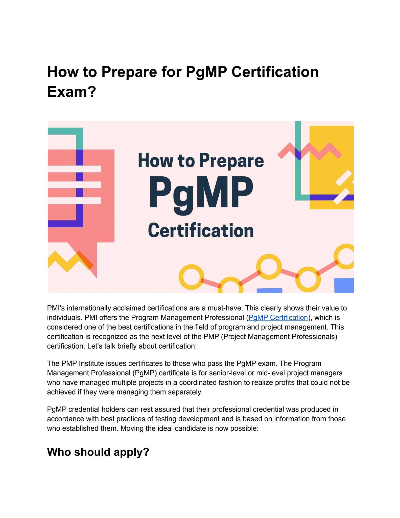 How to Prepare for PgMP Certification Exam? by Pass Yourcert - Issuu