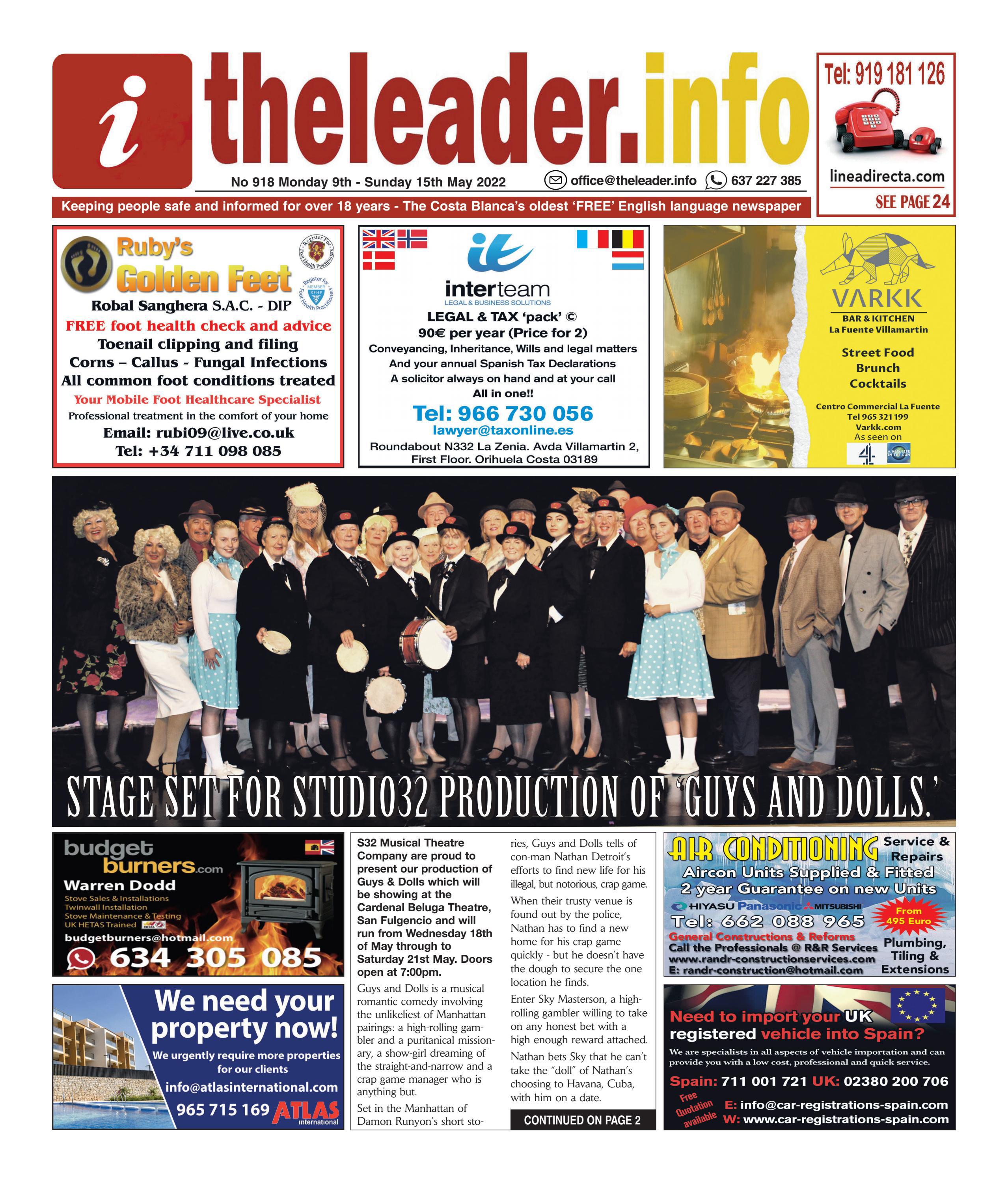 The Leader Newspaper in Spain – 9 May 22, Edition 918 by The Leader - Issuu