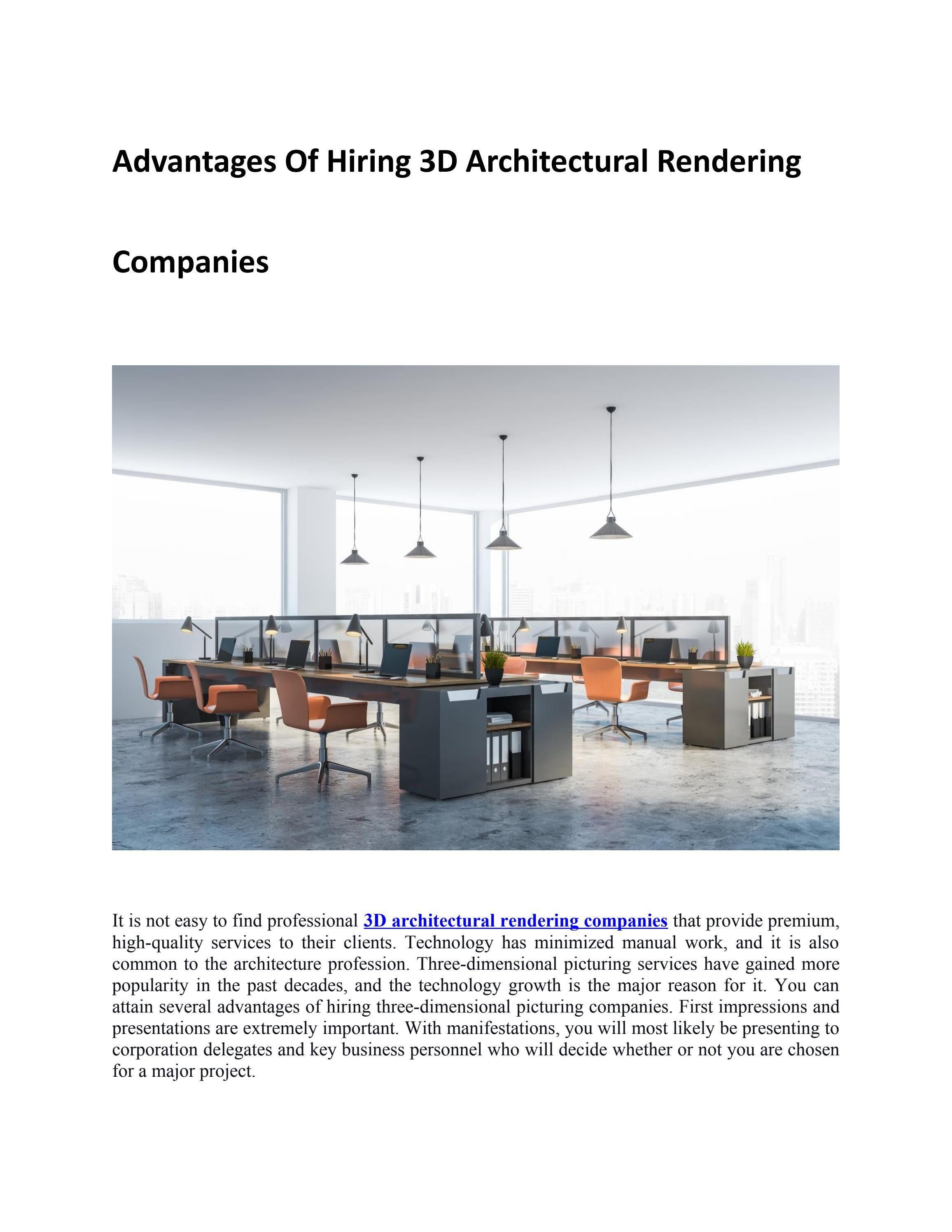 Advantages Of Hiring 3D Architectural Rendering Companies by ...