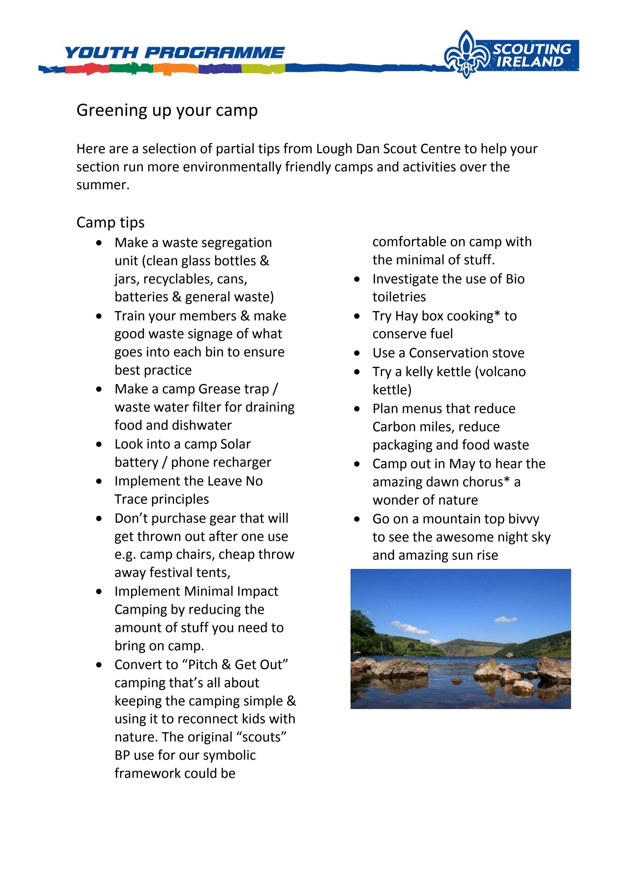 Greening up your camp by Scouting Ireland - Issuu