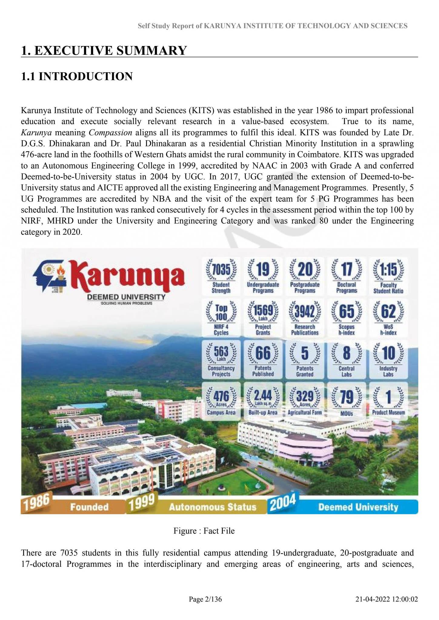 NAAC SSR by Karunya Institute of Technology and Sciences - Issuu
