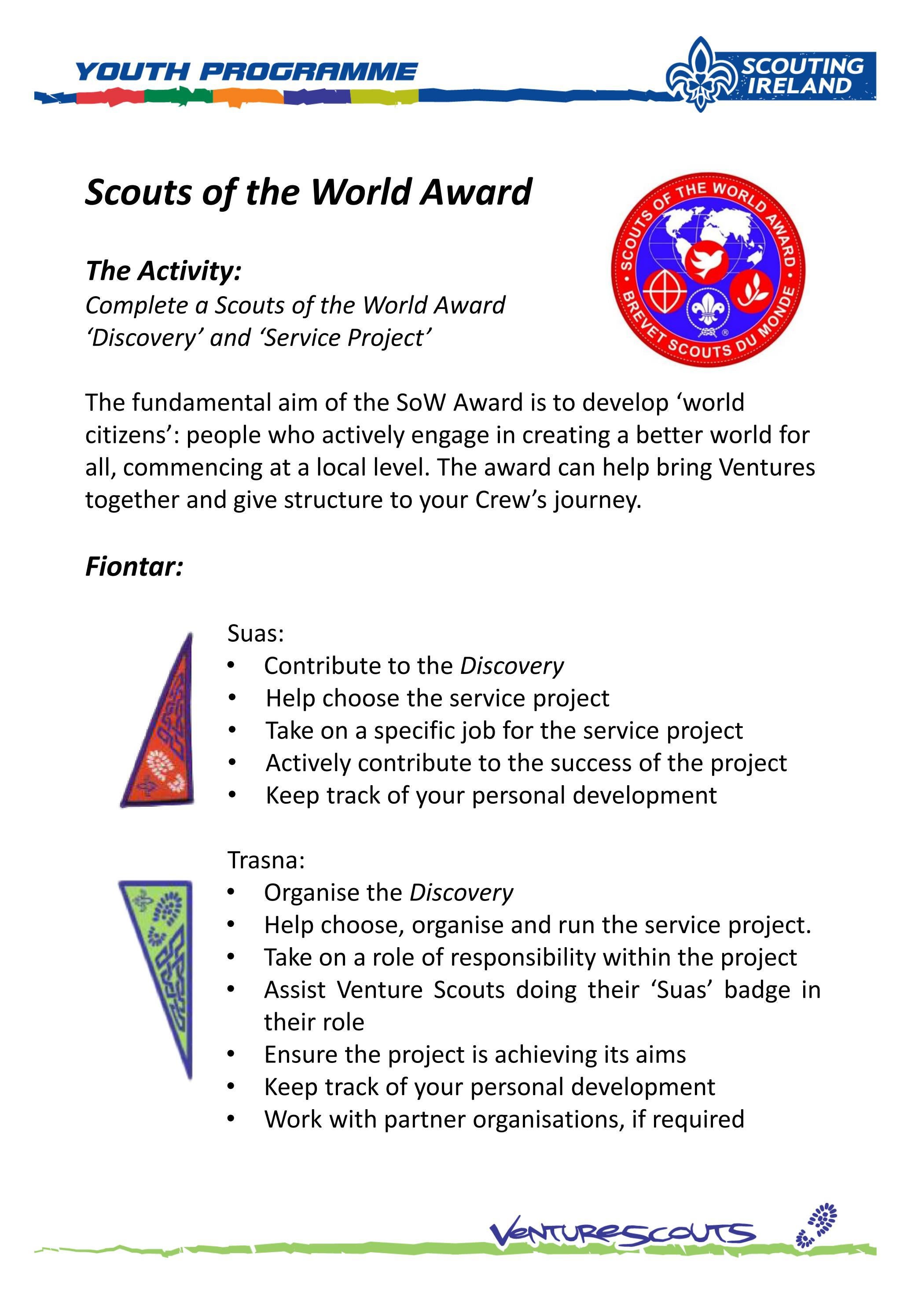 Scouts of the World Award by Scouting Ireland - Issuu