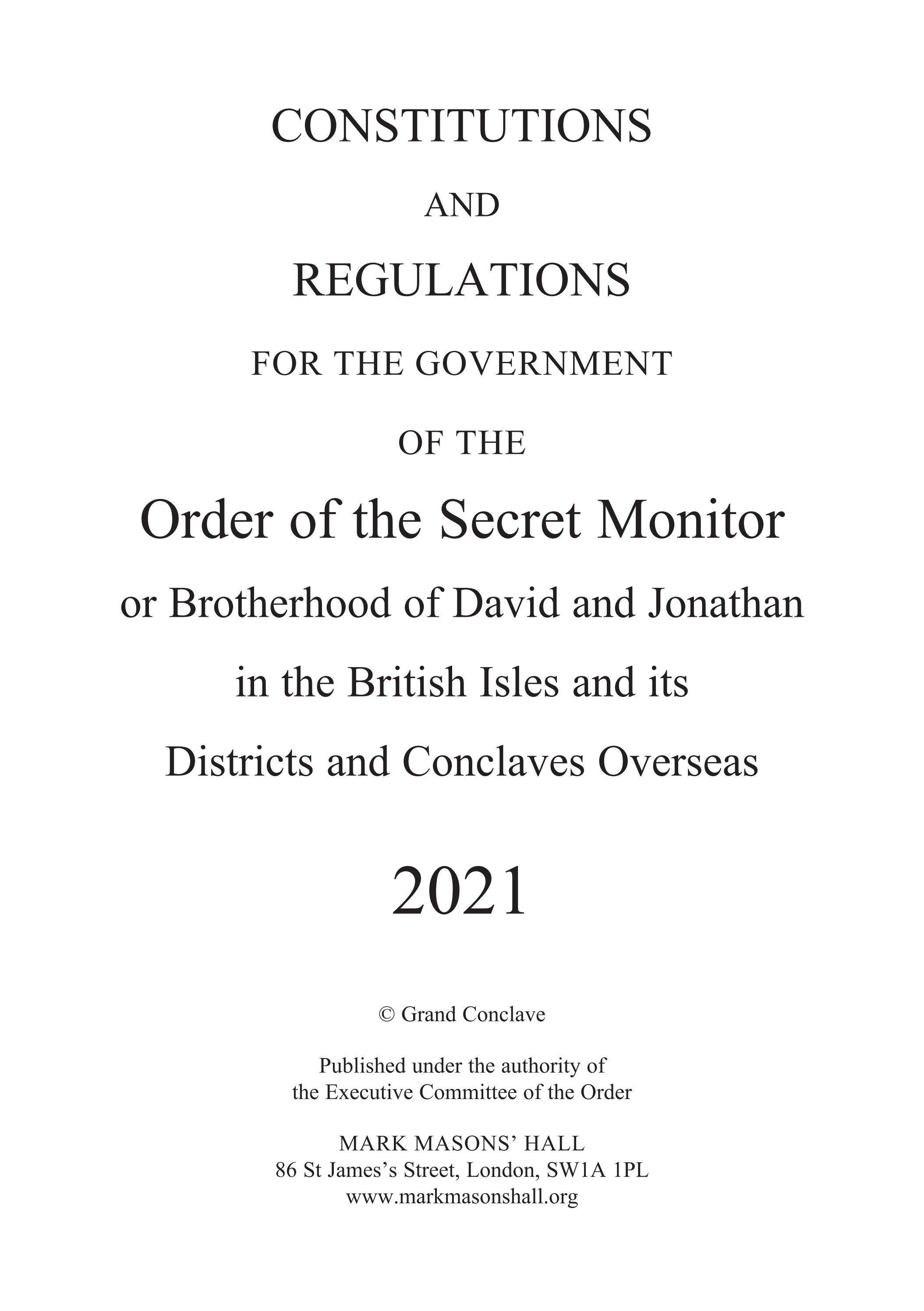 Order of the Secret Monitor - 2021 by MarkMasonsHall - Issuu