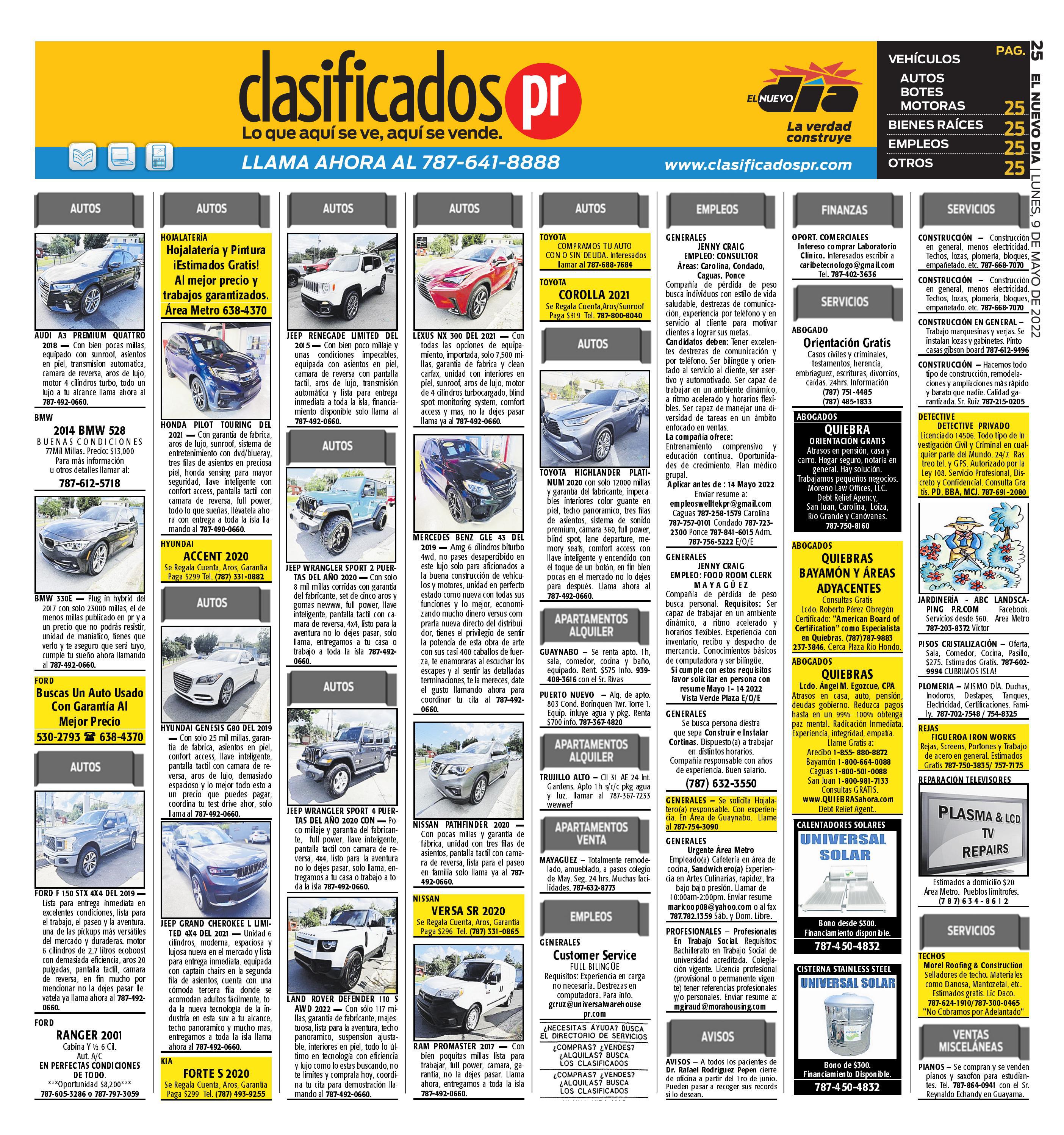 Clasificados PR 05 09 2022 by ClasificadosPR.com - Issuu