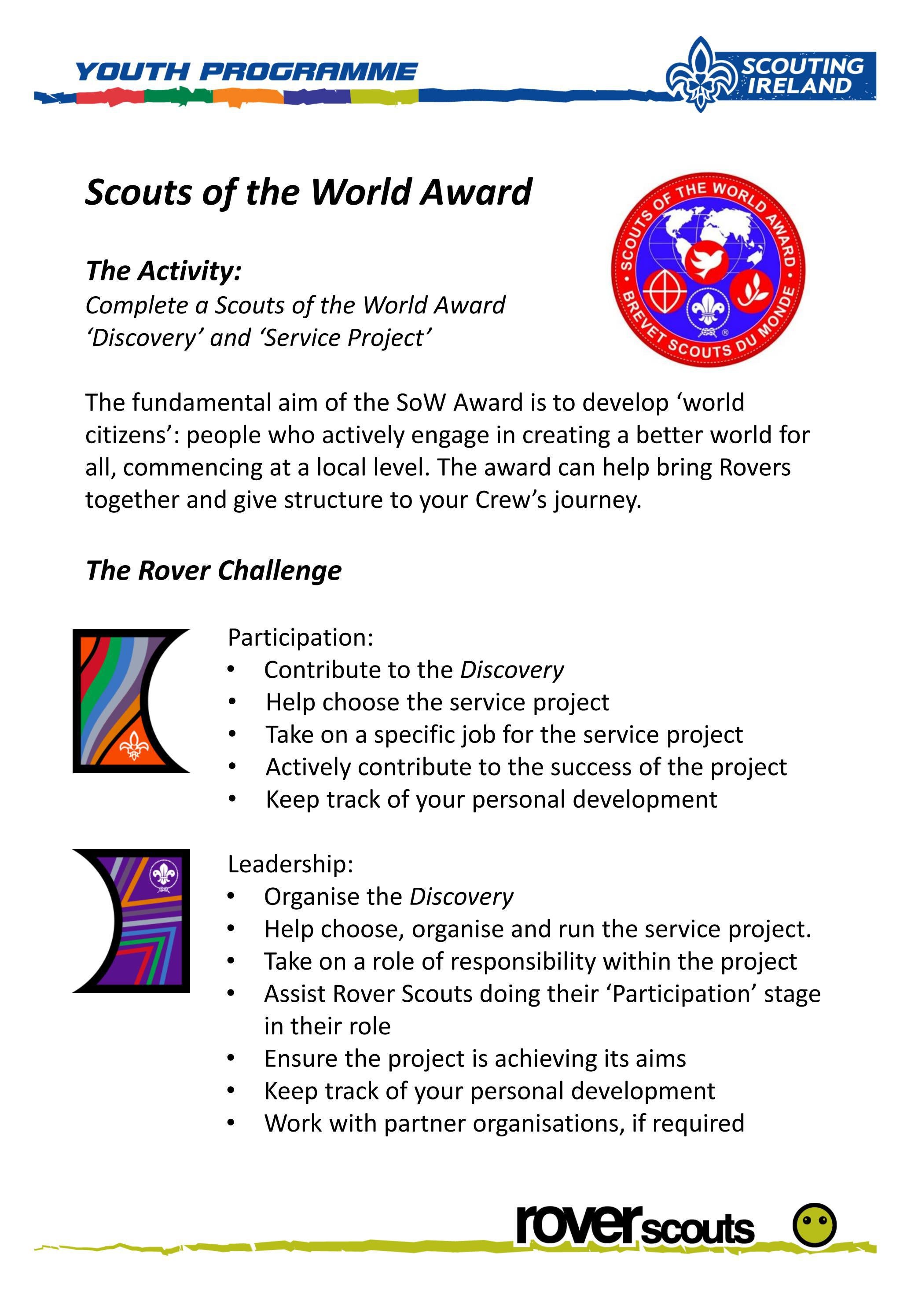 Scouts of the World Award by Scouting Ireland - Issuu